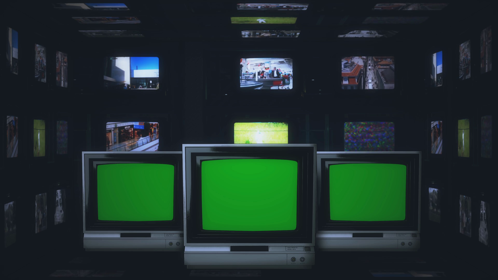 Cctv Monitors Green Screen Surveillance Stock Footage SBV-352317697 ...