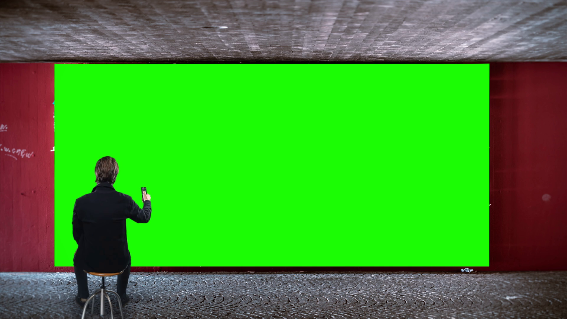 Man Changing Channels Green Screen Outdoor Stock Footage SBV-352314043 ...
