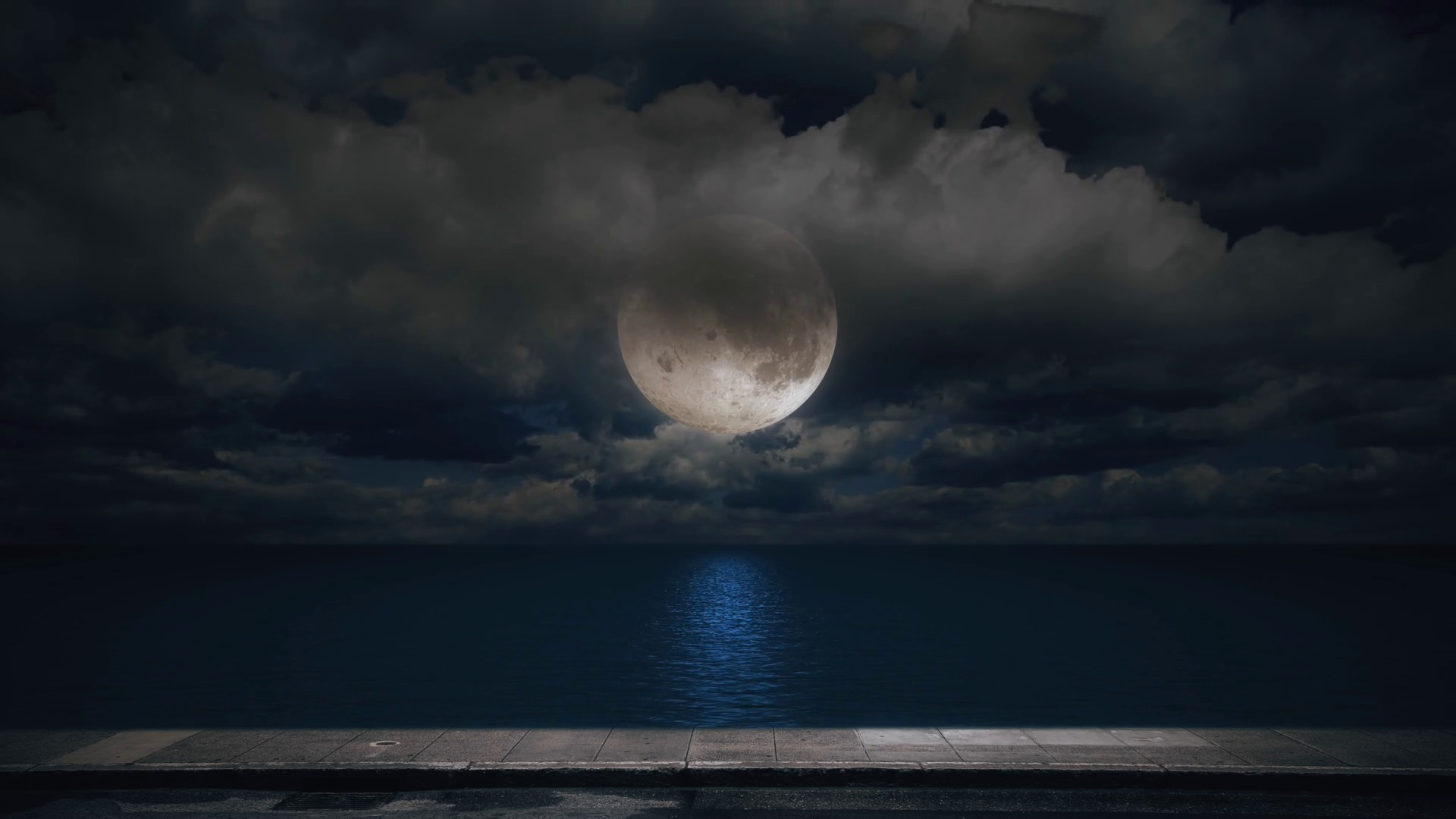 Finger Touch Turn On Moonlight Over Ocean Stock Footage SBV-352328423 ...