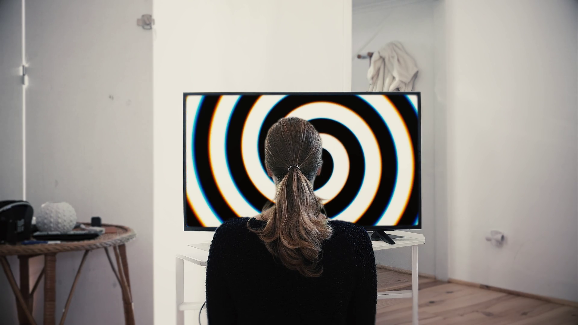 Girl Watching Tv Gets Hypnotized With Images Stock Footage SBV ...