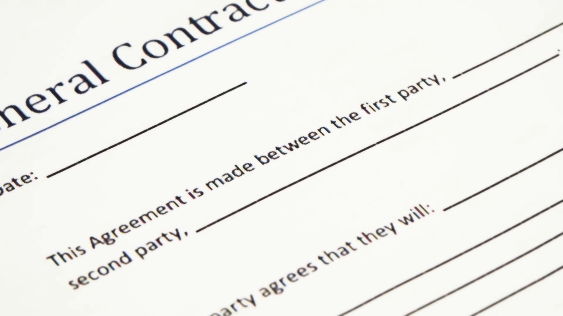 Analyzing General Contract Agreement Form Stock Footage SBV-352057006 ...