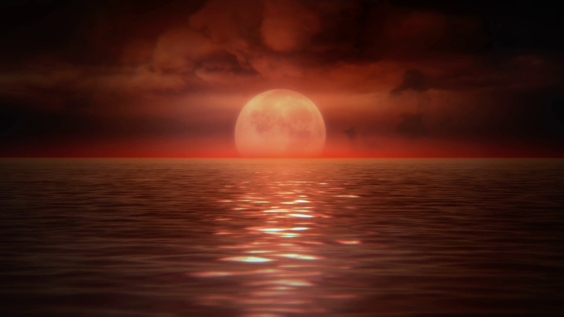 Breathtaking Blood Moon Rising Over Serene Stock Motion Graphics SBV ...