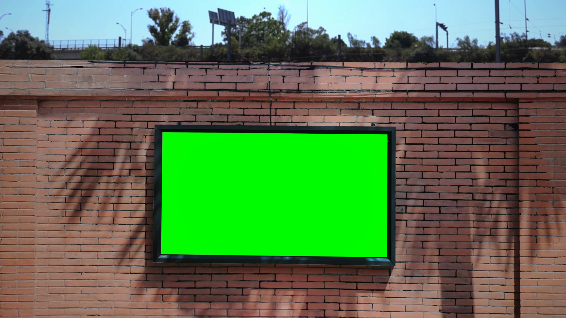 Green Screen Tv Mounted On Brick Wall In Stock Footage SBV-352754974 ...