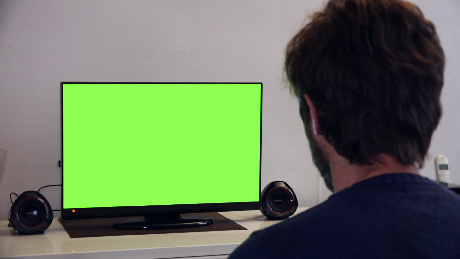 Watching Tv Green Screen Close Look Stock Footage SBV-351908448 ...