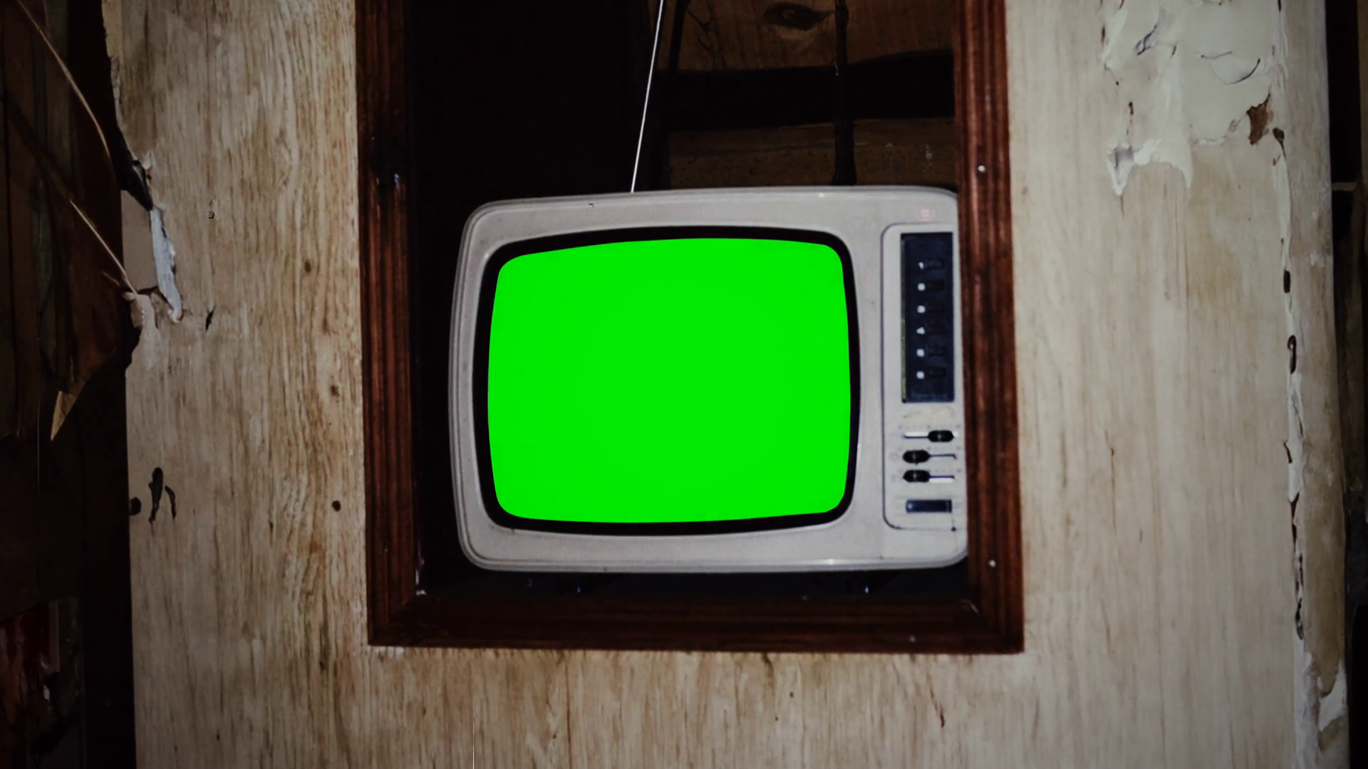 Old Vintage Tv Green Screen Derelict House Stock Footage SBV-352695791 ...