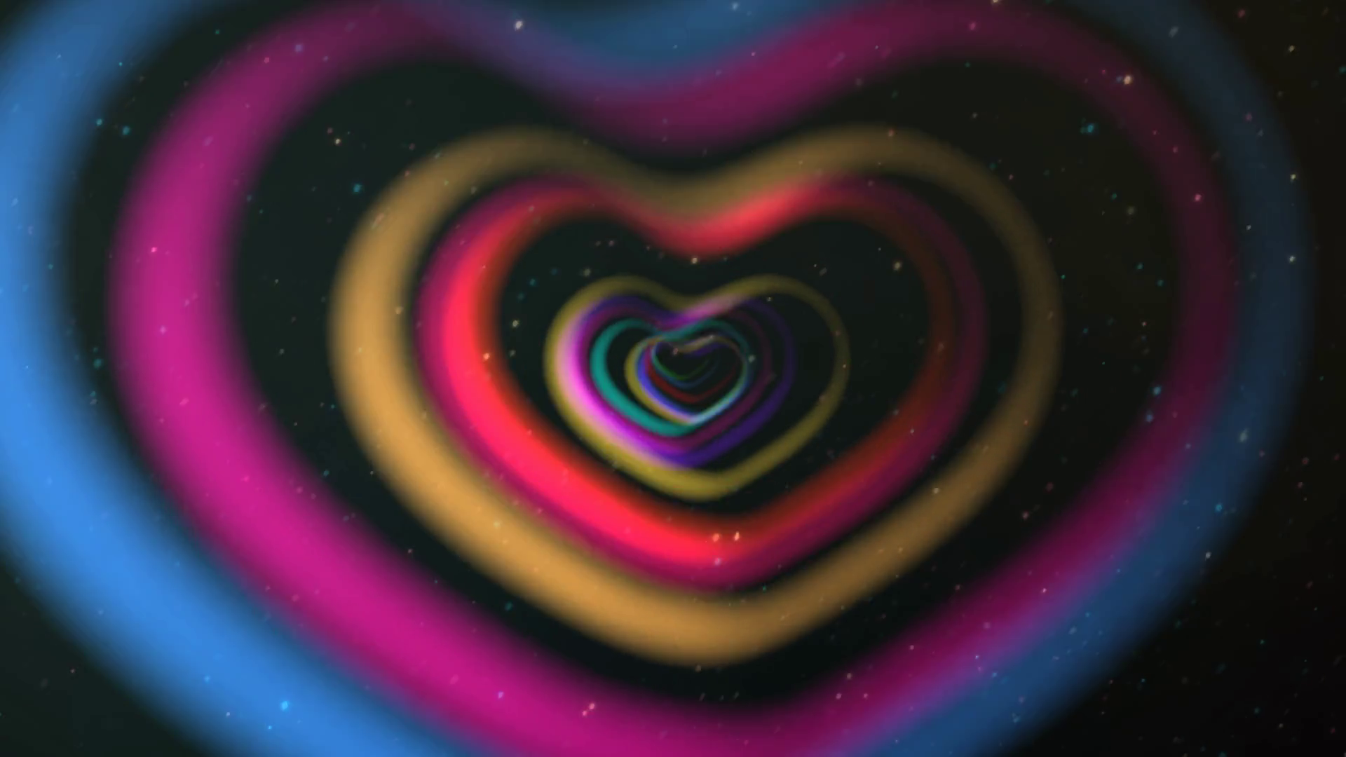 Colorful Neon Hearts Tunnel In Dark Space Stock Motion Graphics SBV ...