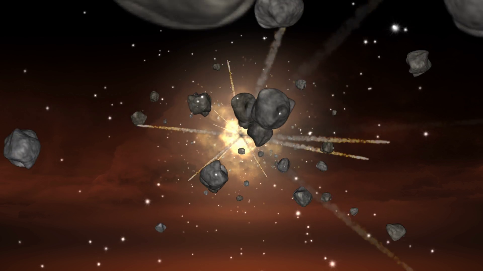 Asteroids Flying Through Space Explosive Stock Motion Graphics SBV-351851371 - Storyblocks