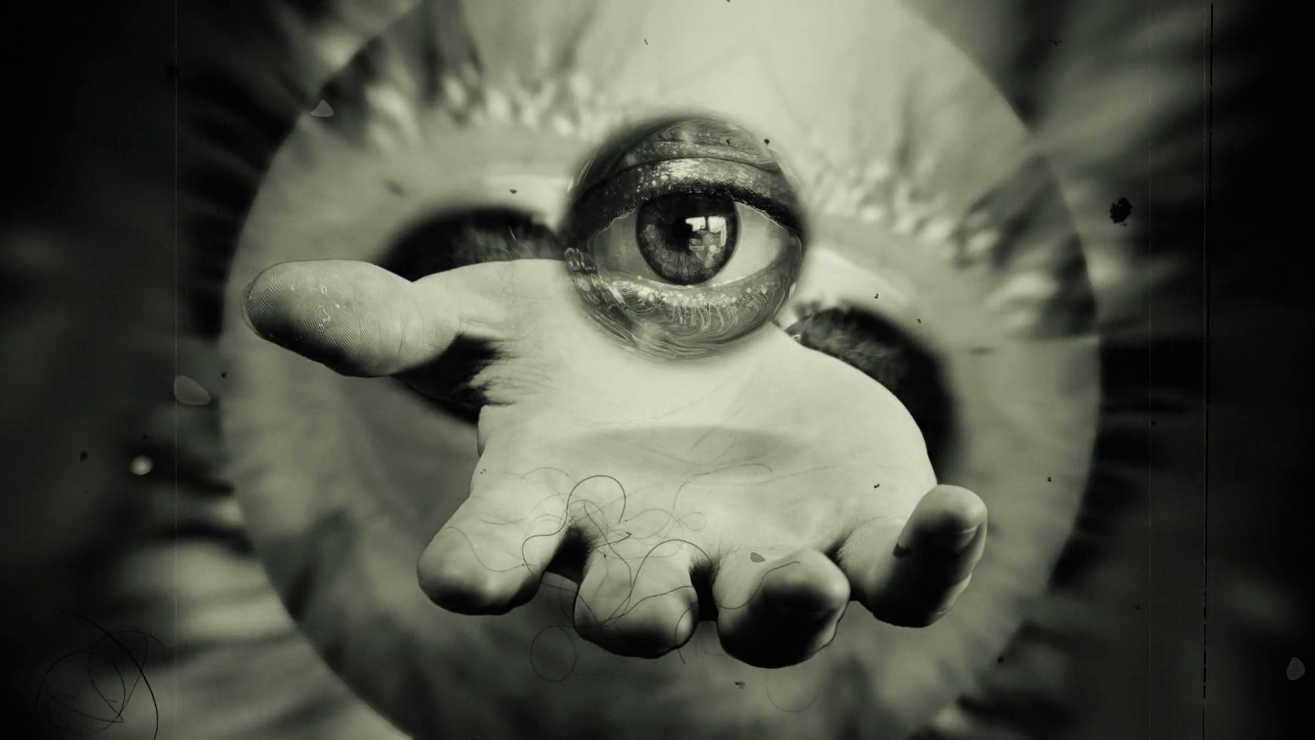 Human Palm Hand Eyeball Stare Weird Humanoid Stock Footage SBV ...