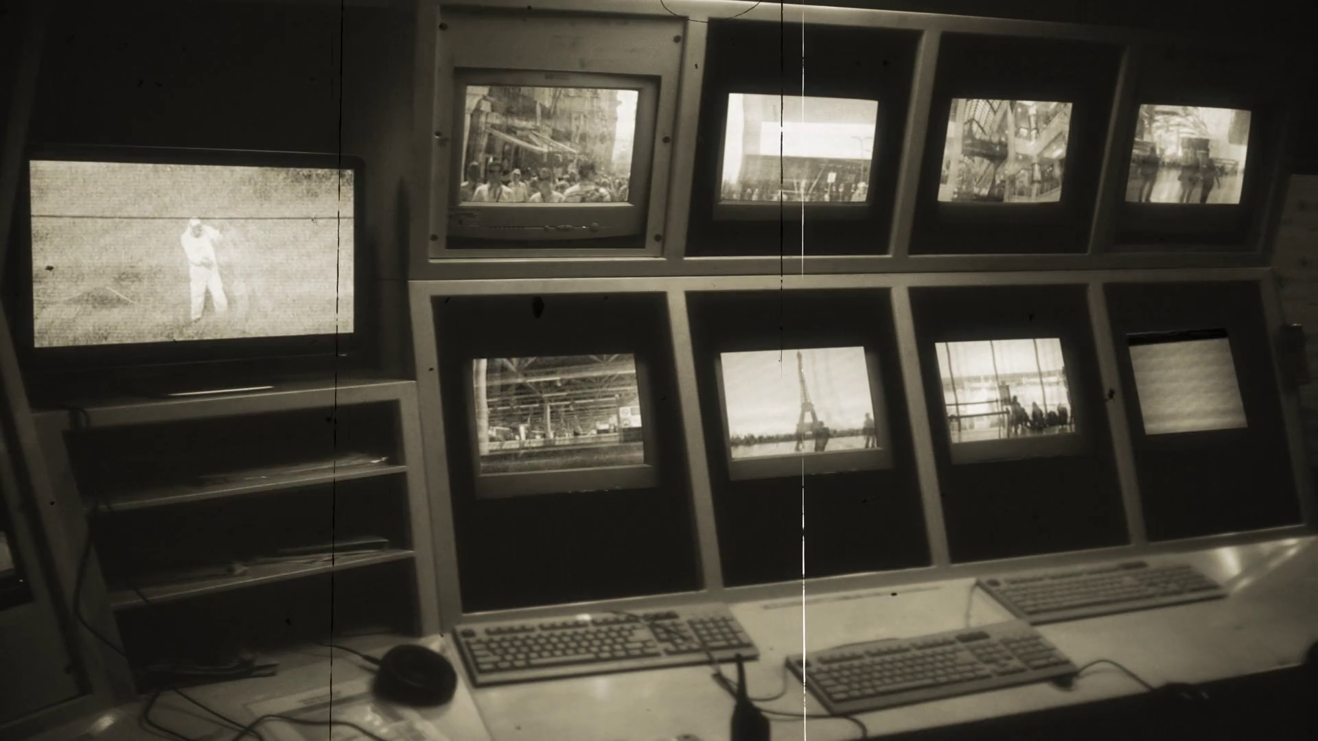 Old Control Room Cctv Security Cameras Stock Footage SBV-352305011 ...