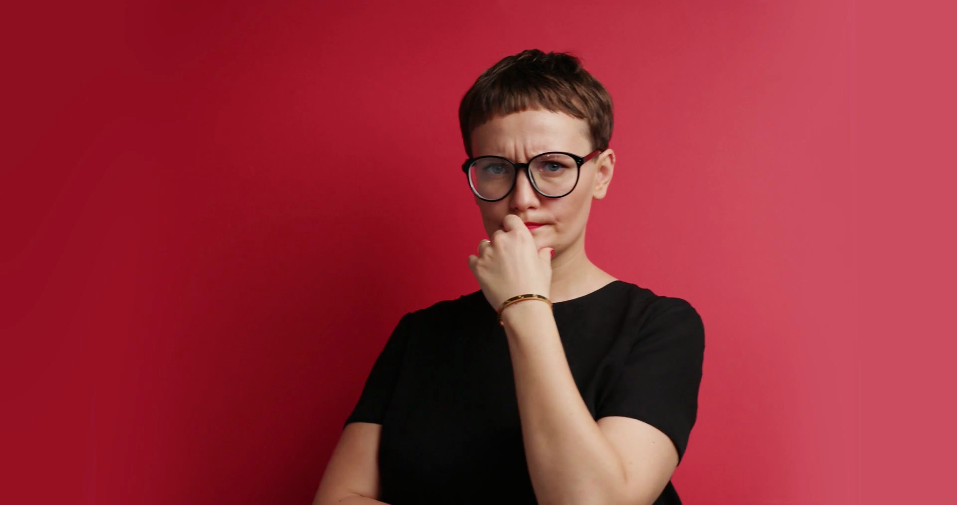 Deep Thinking Woman Finaly Recived Idea Stock Footage SBV-316294582 ...