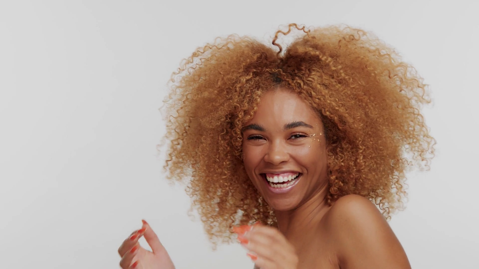 Happy Laughing Mixed Race Woman With Big Stock Footage SBV-327789806 ...