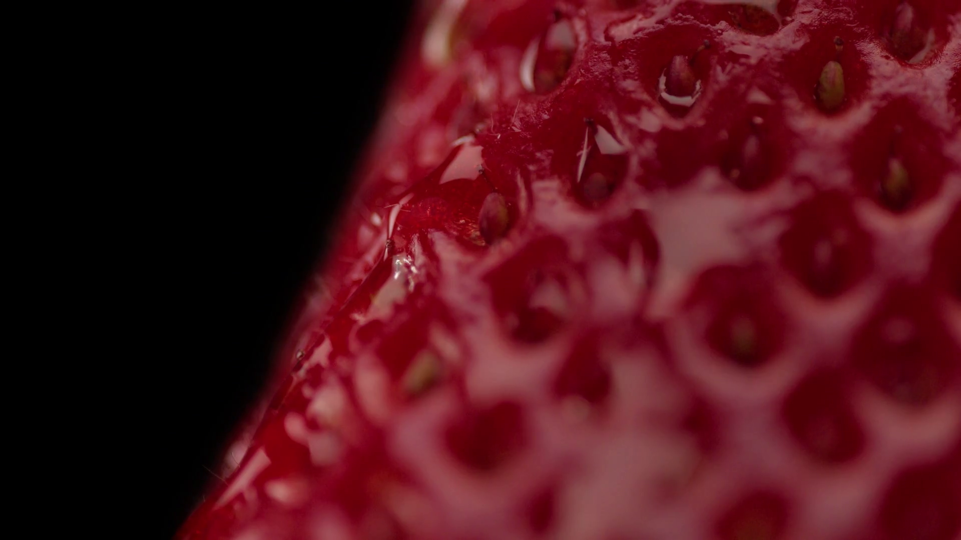 Macro Of Strawberry Texture Trandparent Drop Stock Footage SBV ...