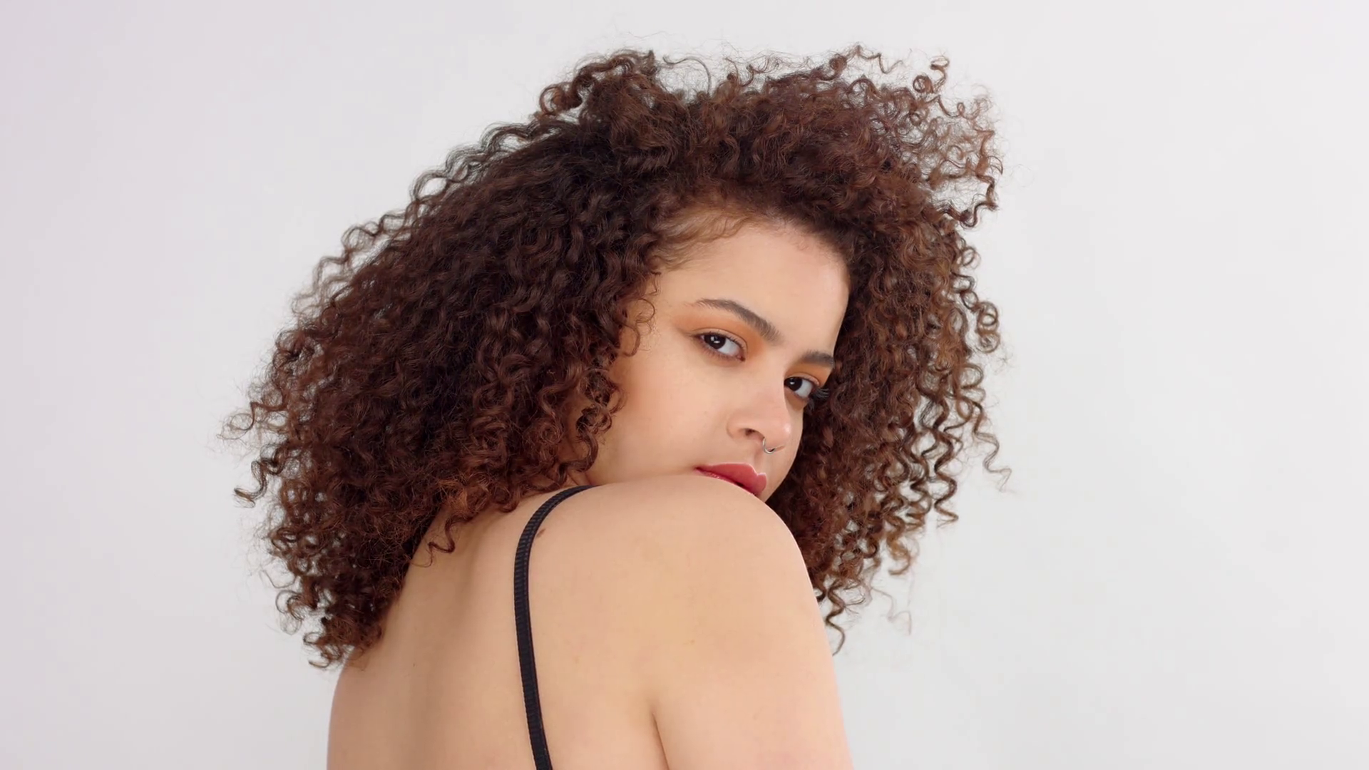 Mixed Race Black Woman With Freckles Curly Stock Footage SBV-332012101 ...