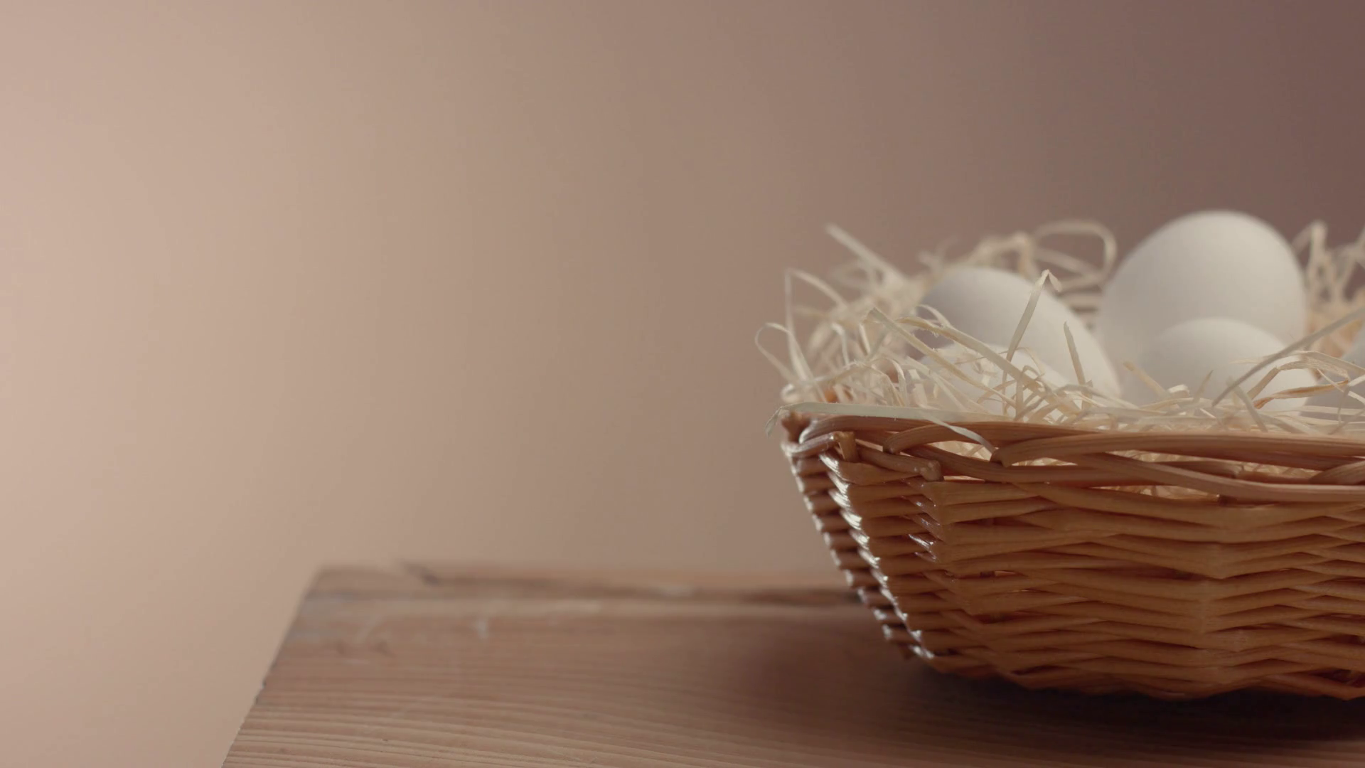 Woman's Hand Put White Egg To Eggs In Basket Stock Footage SBV ...
