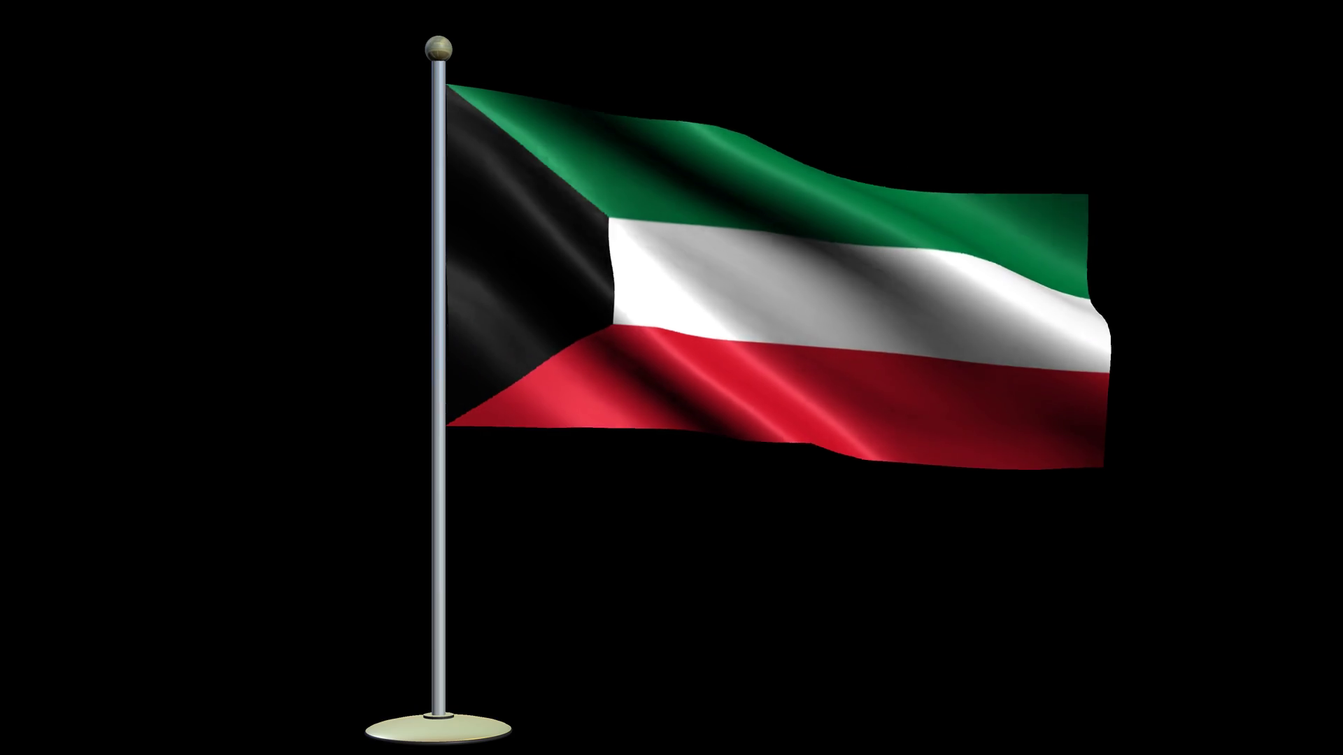Kuwait Flag Waving With Alpha Channel 4k Size Stock Motion Graphics SBV ...