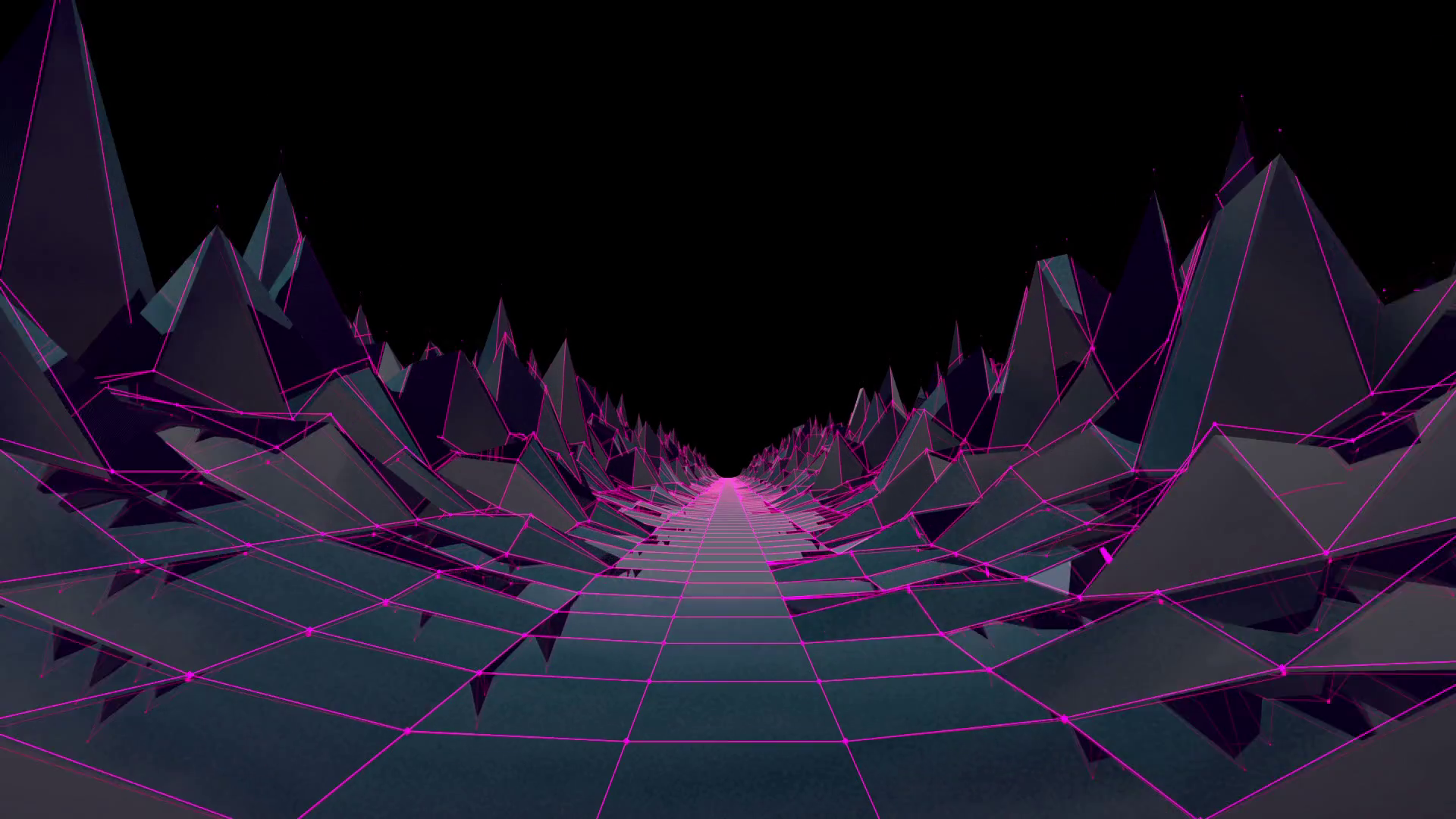 Synthwave Wireframe Landscape Sun Over Grid Stock Motion Graphics SBV ...