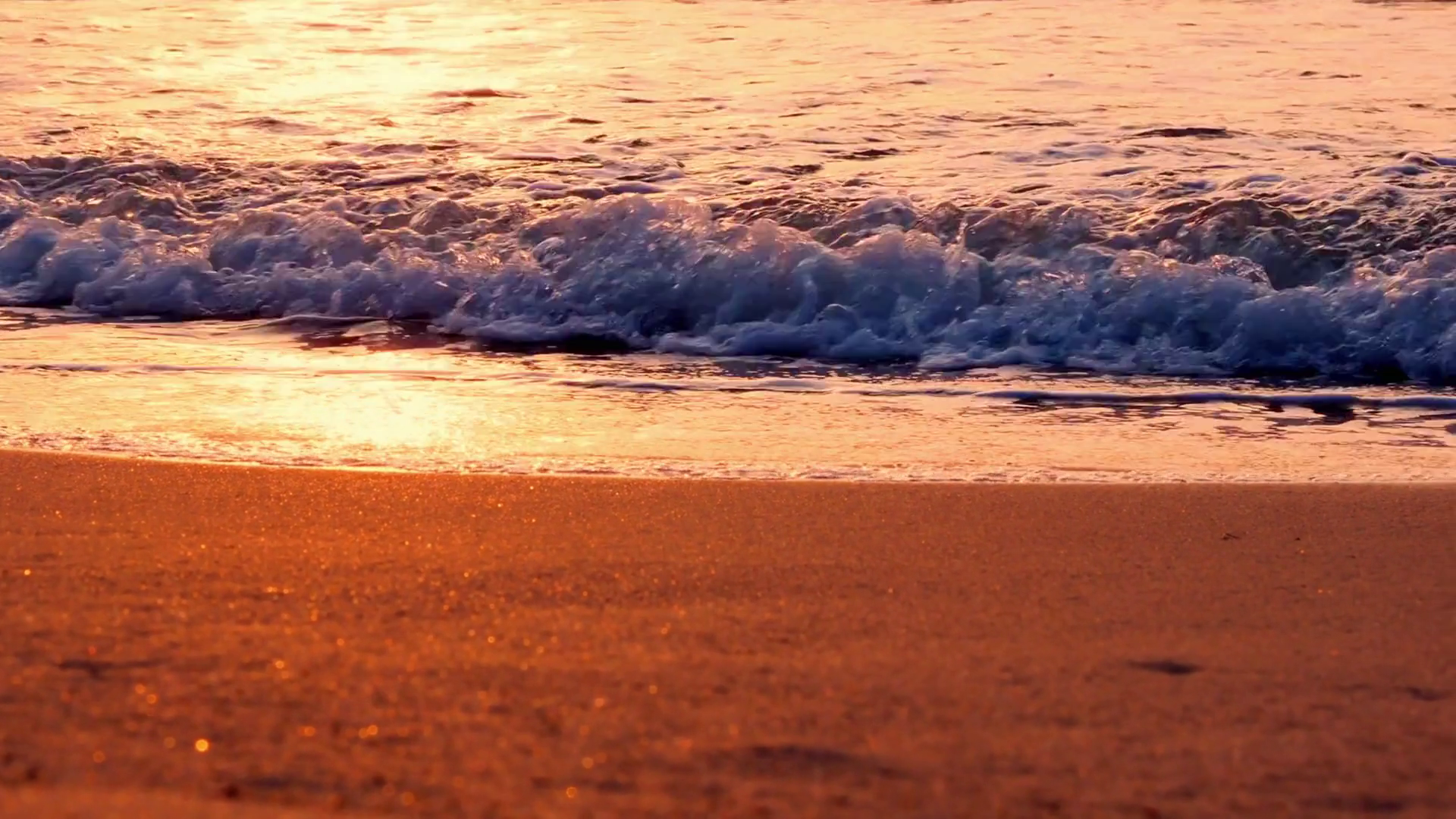 Golden Sunset Reflecting On Gentle Waves Stock Footage SBV-353259643 ...