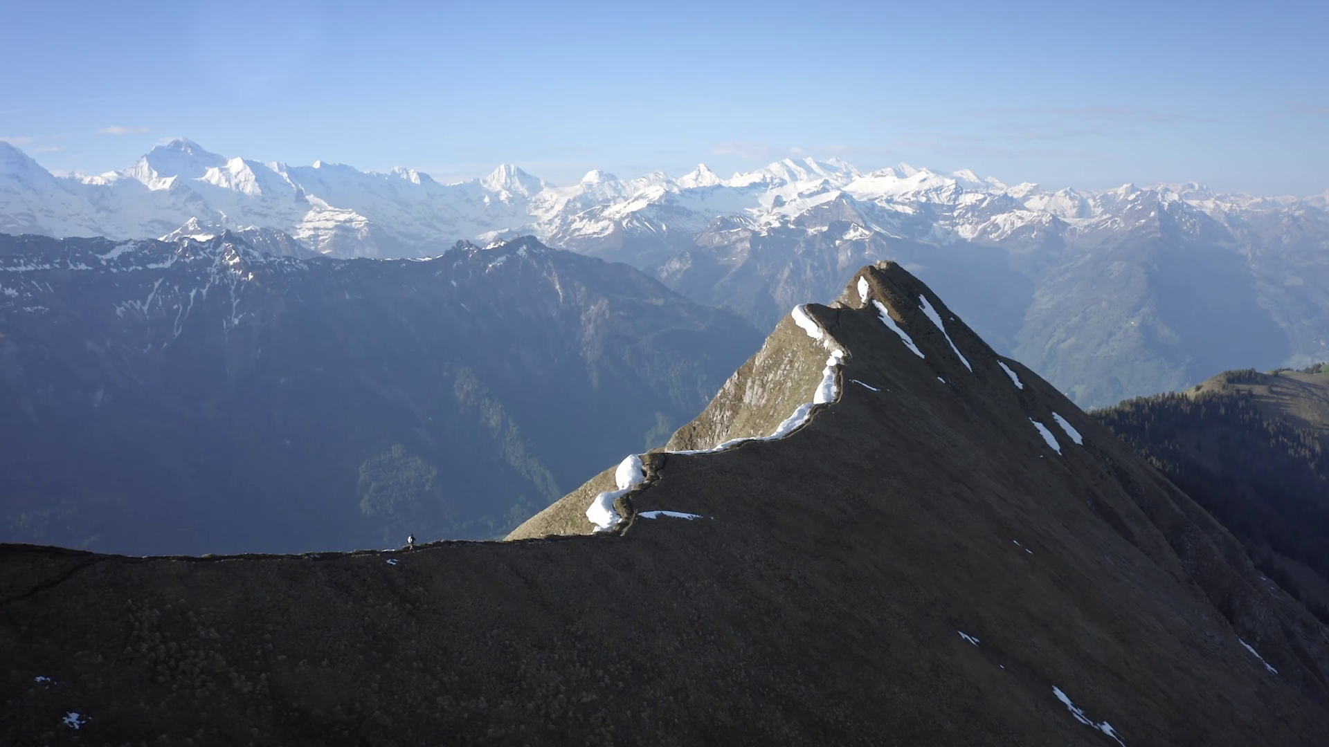 Man Hiking On Beautiful Ridge Top Amongst Stock Footage SBV-348429913 ...