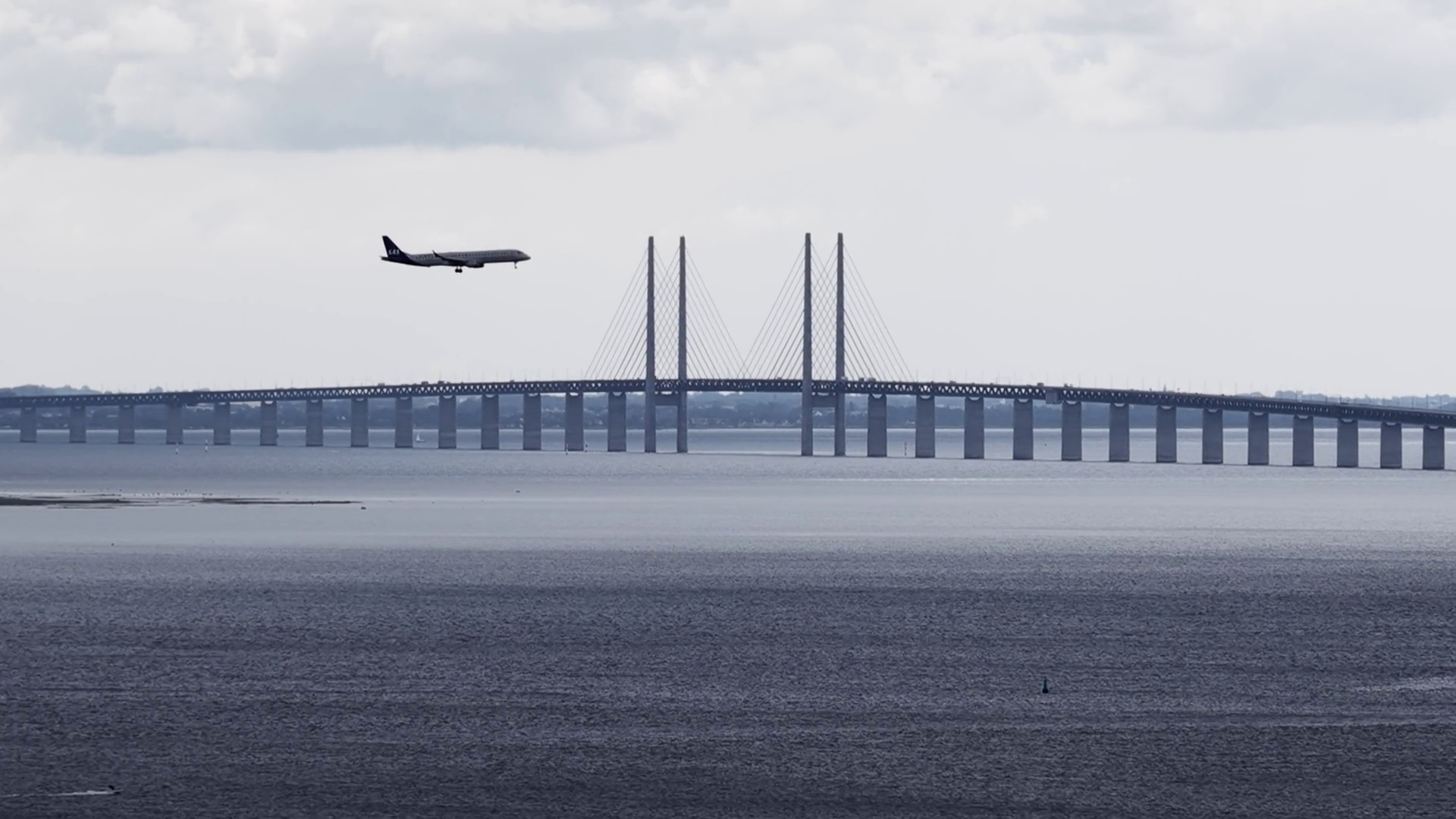 A Serene Aerial Pan Of Oresund Bridge Stock Footage SBV-352547626 ...