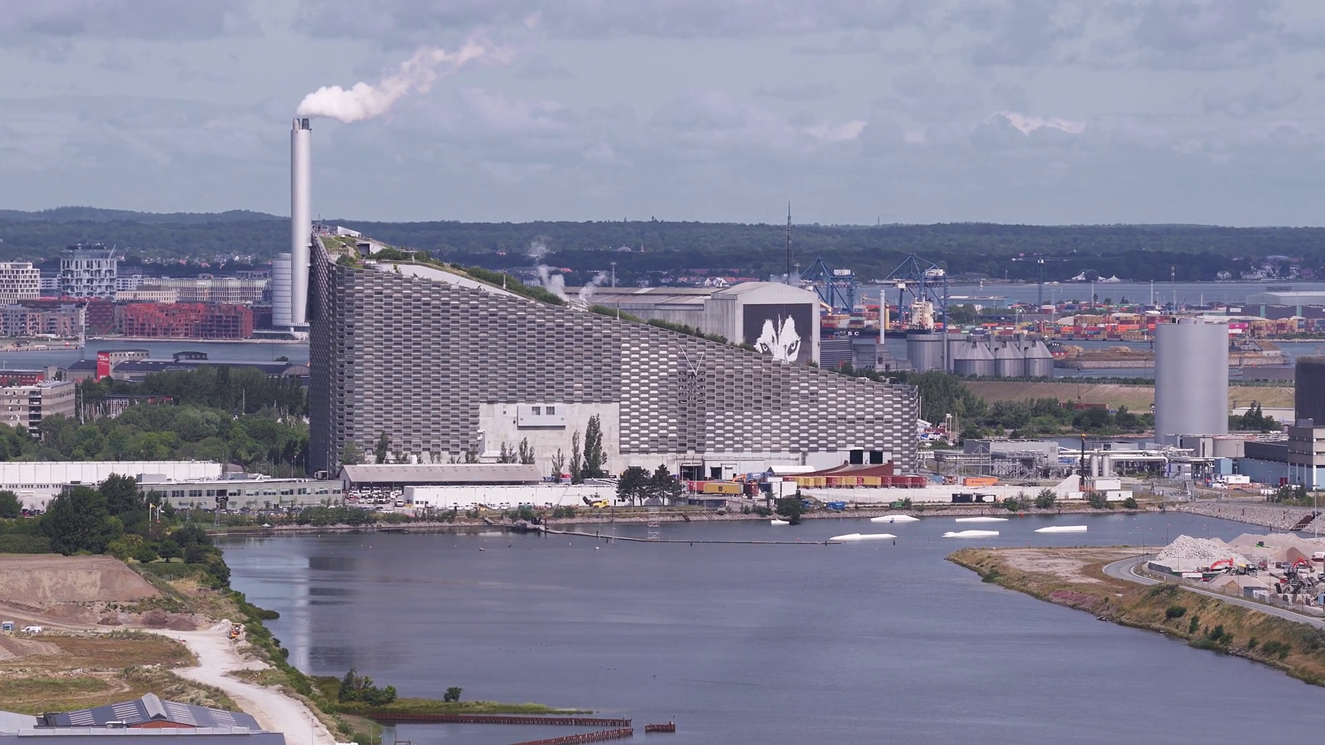 Aerial View Of Copenhill Waste To Energy Stock Footage SBV-352547628 ...