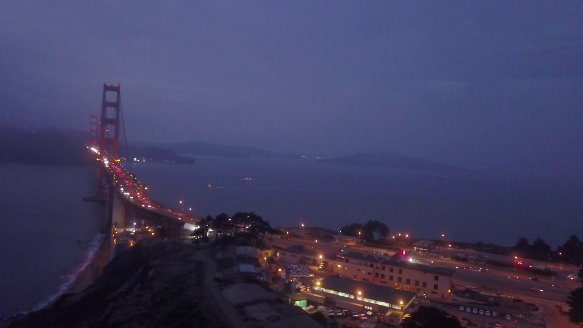Aerial Panoramic Night View Of Golden Gate Stock Footage SBV-327189692 ...