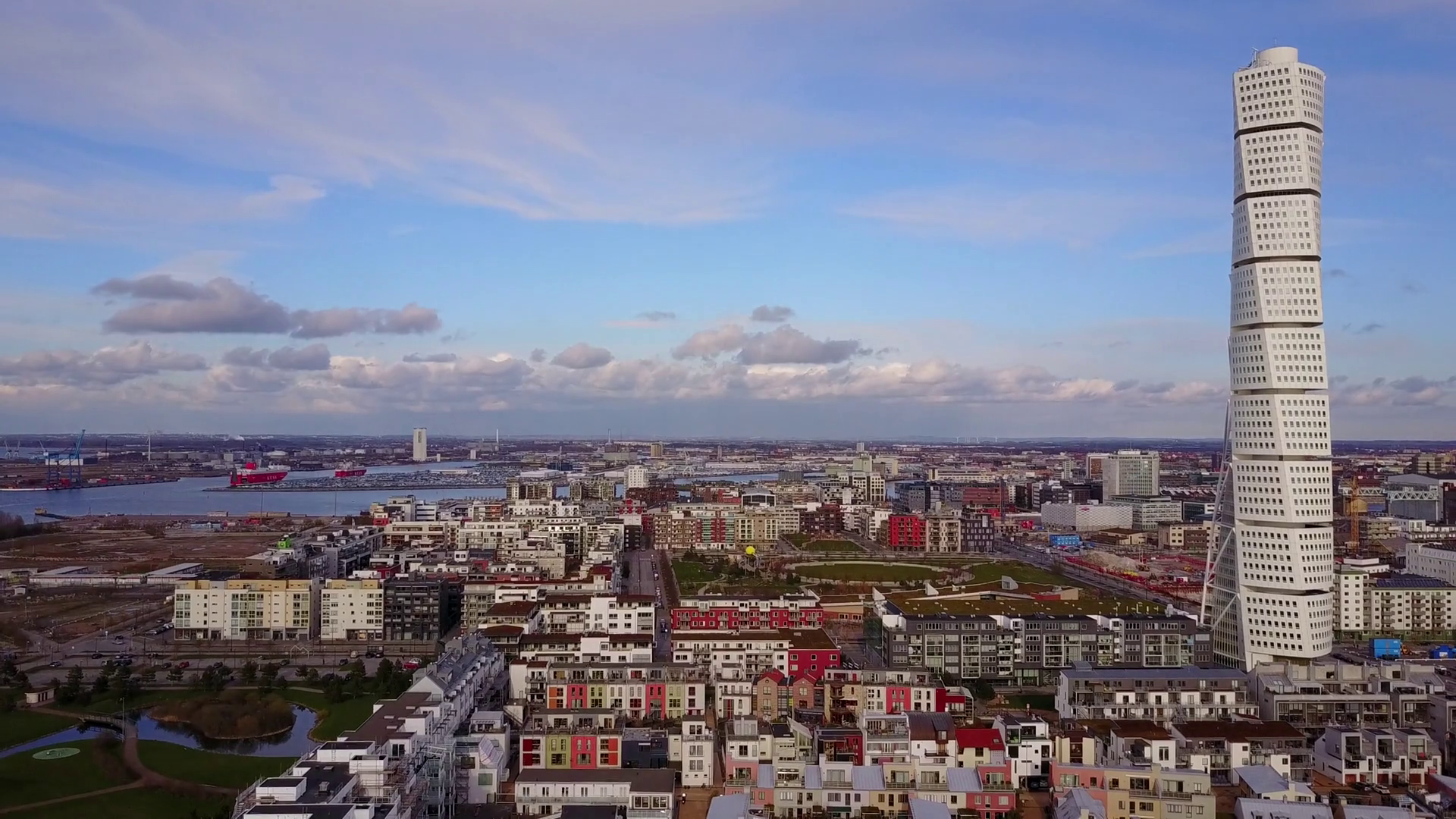 Stunning Aerial View Of Malmo Western Stock Footage SBV-327800836 ...