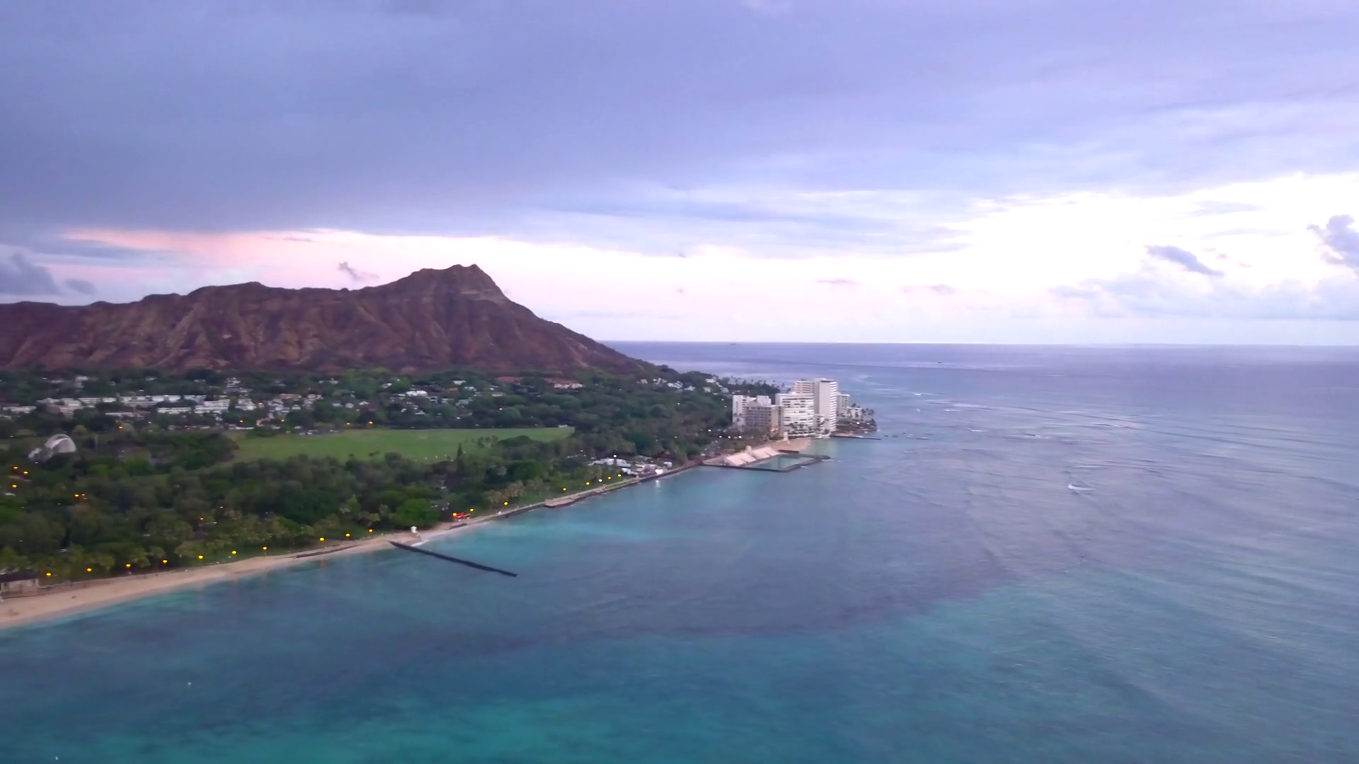 Beautiful Aerial View Of Waikiki Beach With Stock Footage SBV-327188604 ...