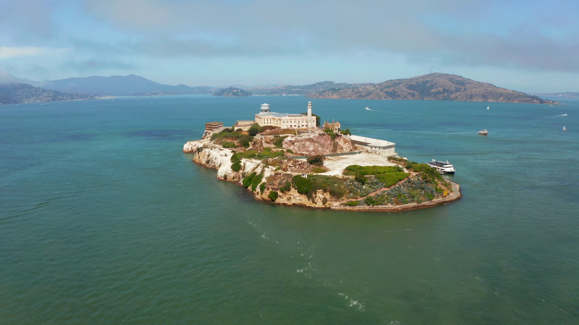 Panoramic View Of Alcatraz Island Prison In Stock Footage SBV-337741186 ...