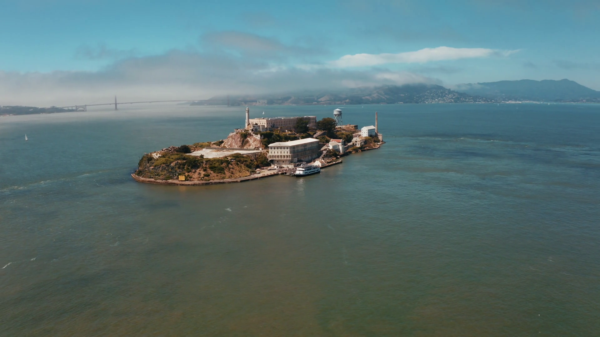 Panoramic View Of Alcatraz Island Prison In Stock Footage SBV-337741195 ...
