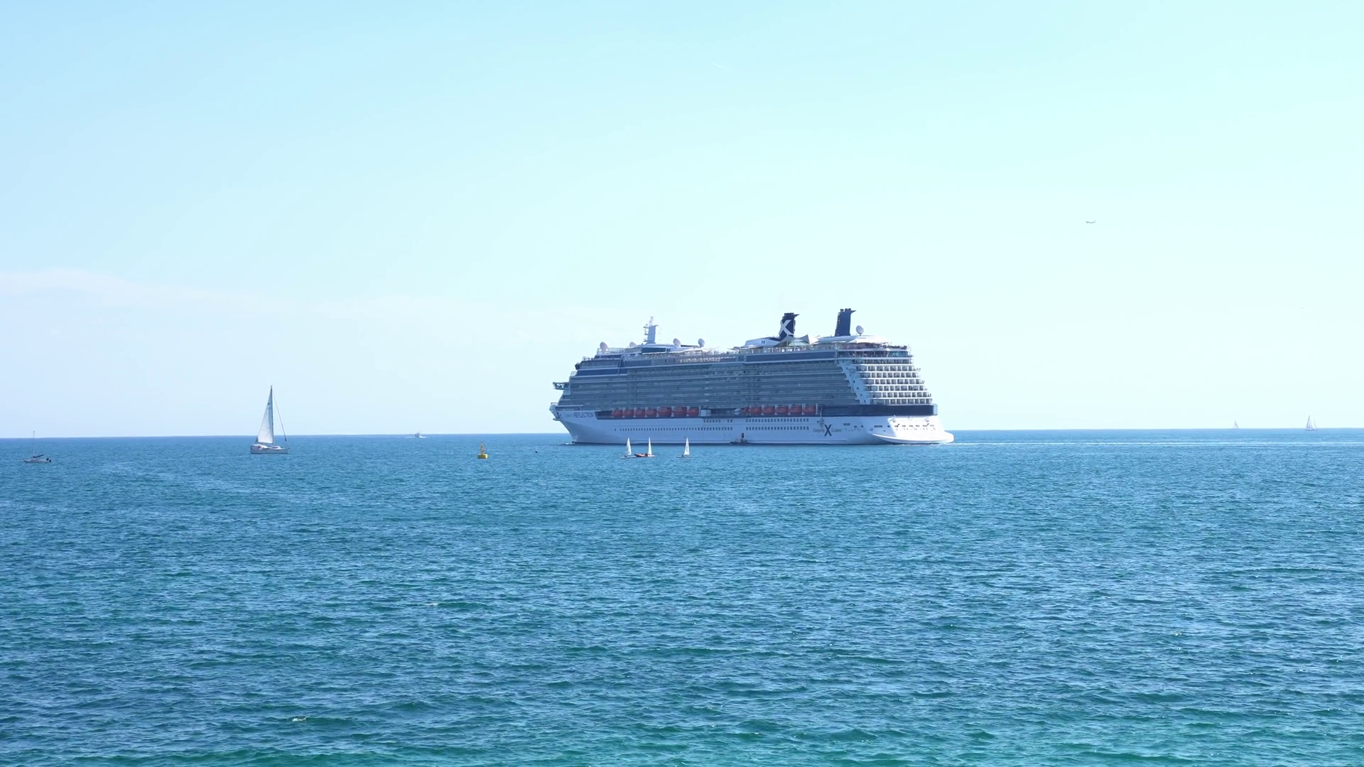 Luxury Cruise Ship Sailing Out Of Port In Stock Footage SBV-347032668 ...