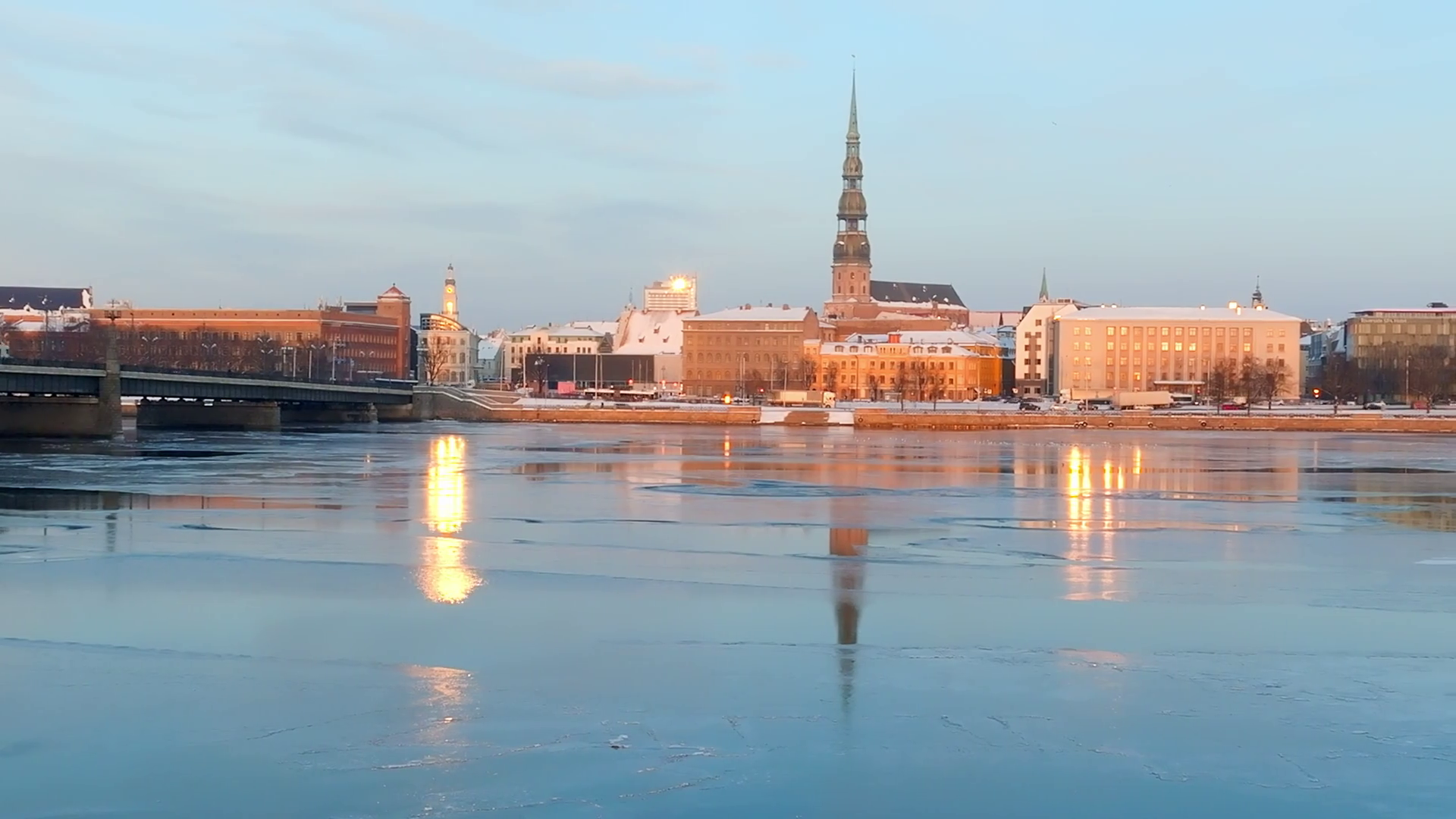 Beautiful Sunset Over Winter Riga Latvia Stock Footage SBV-347327127 ...