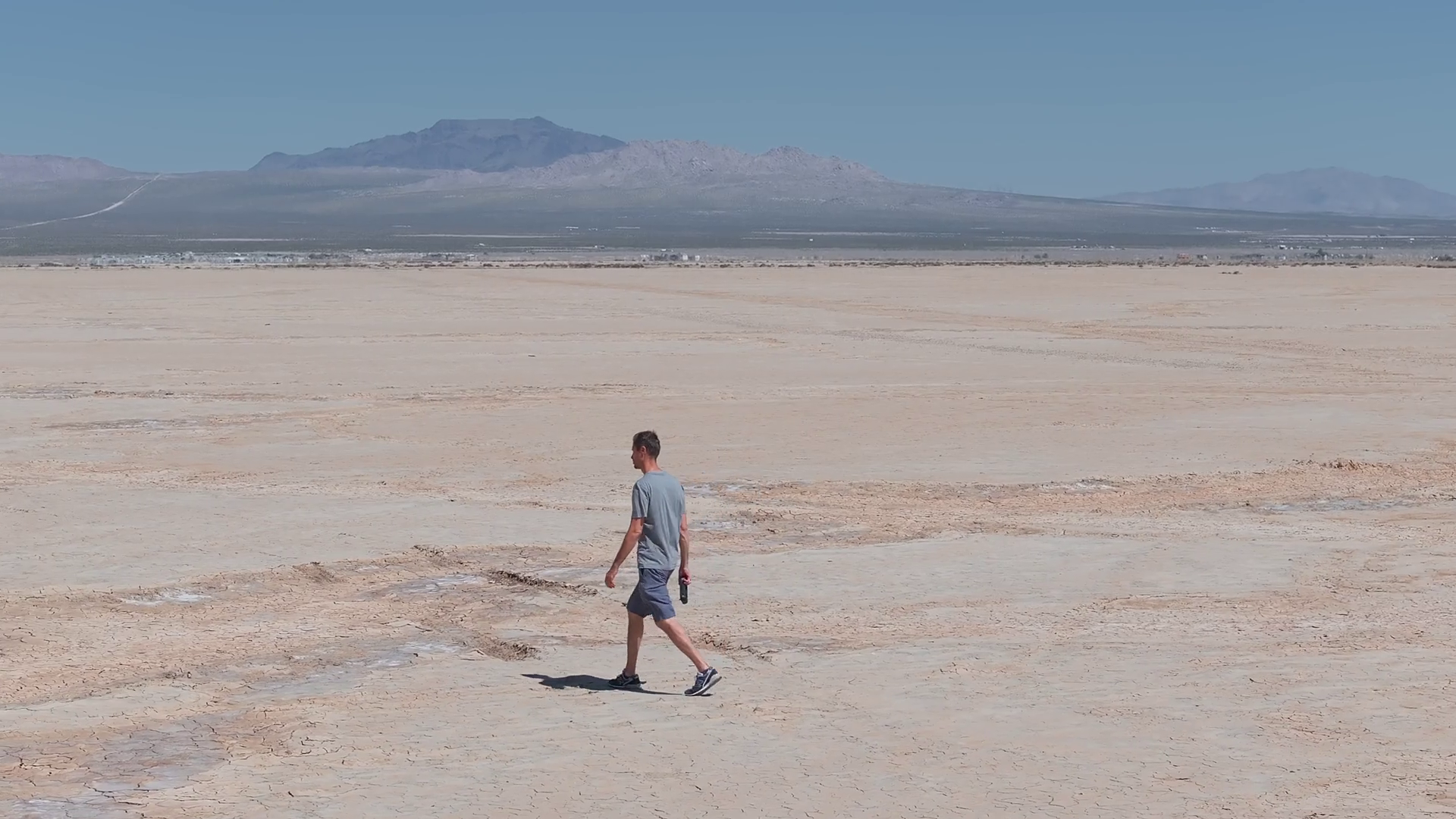 Man Running Down Endless Road In Desert Stock Footage SBV-348719227 ...