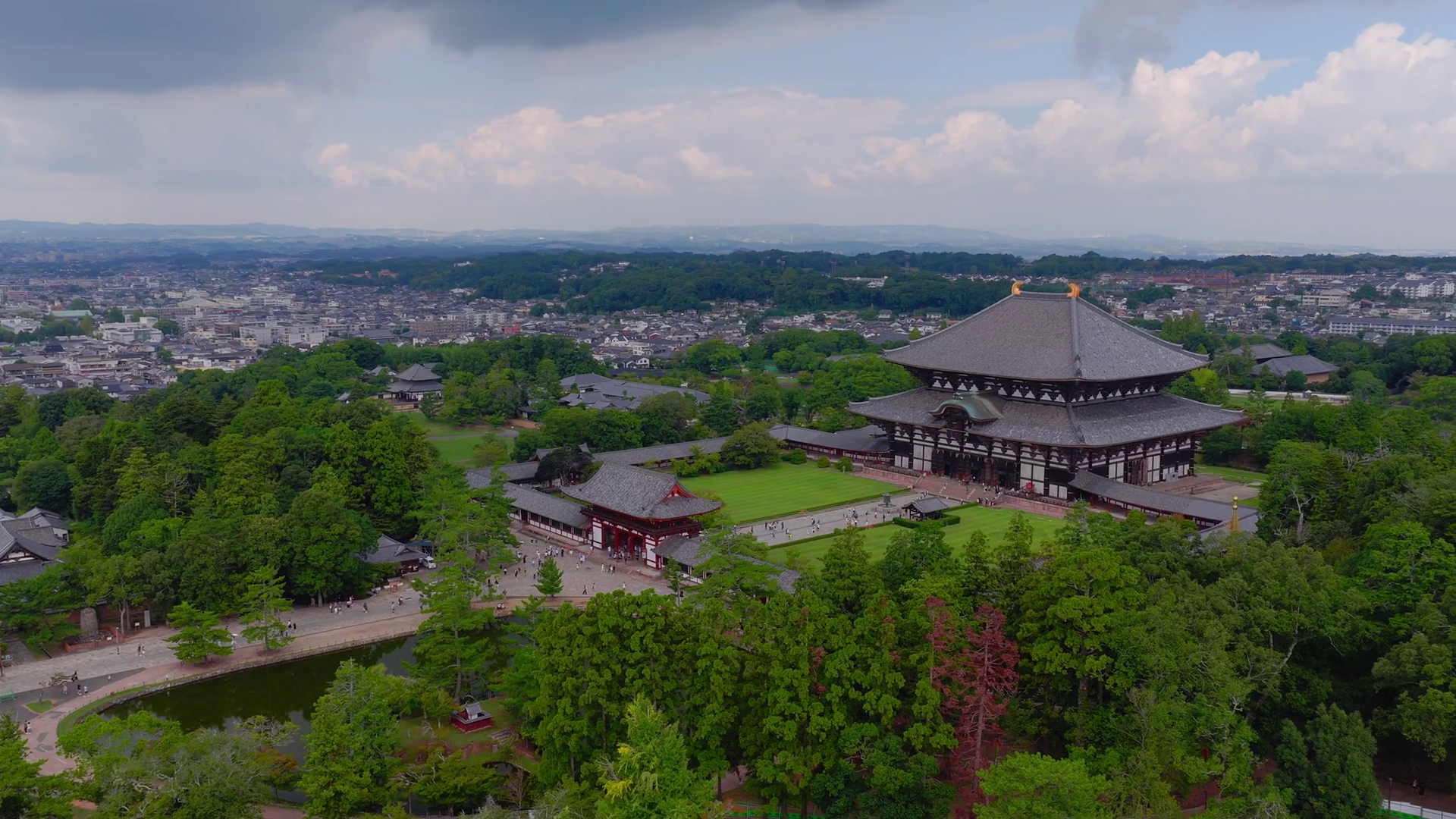 Aerial View Of Todai Ji Temple In Nara Japan Stock Footage SBV ...