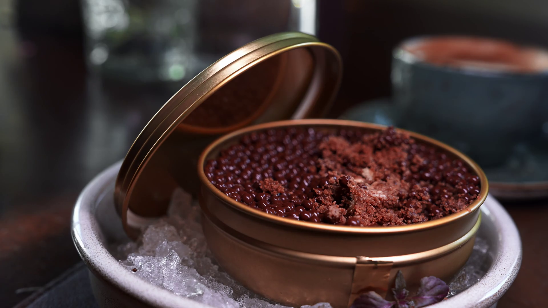 Black Caviar In Can Placed On Plate With Ice Stock Footage SBV ...