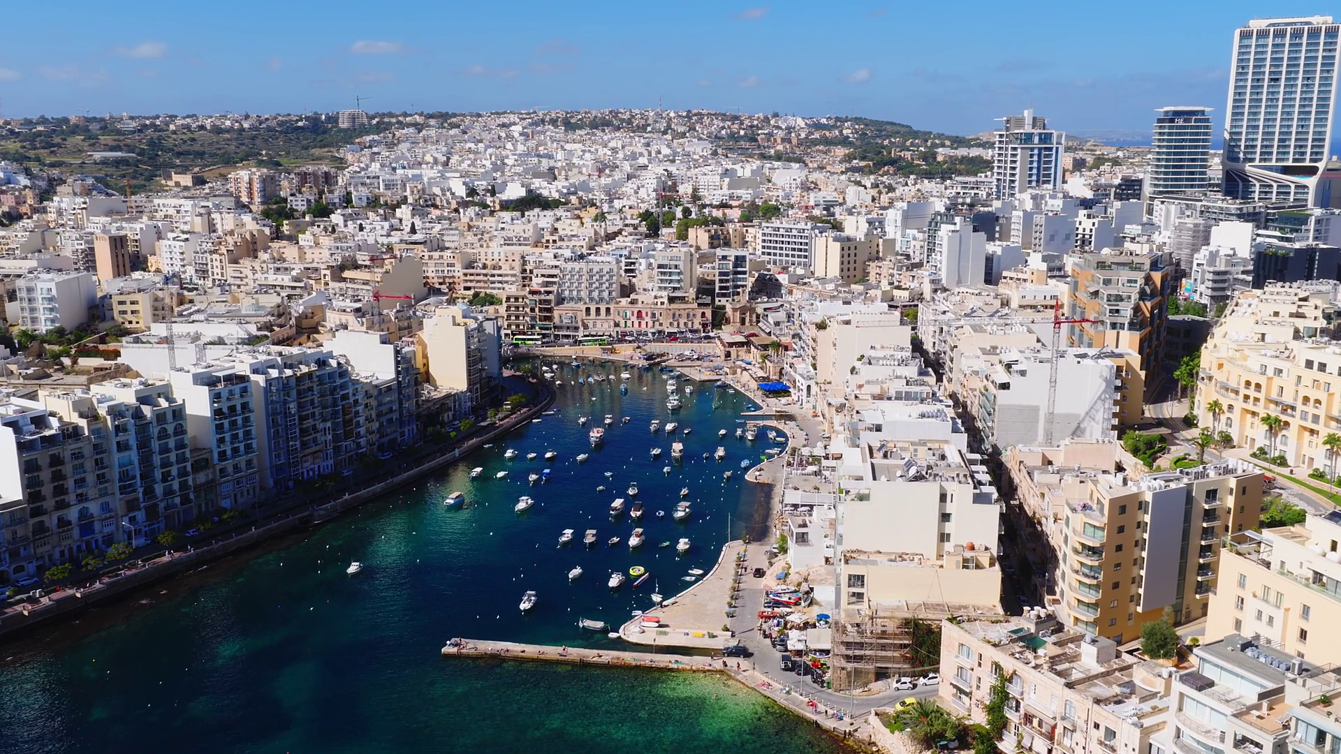 Aerial Midday View Of Sliema Malta Showing Stock Footage SBV-353174326 ...