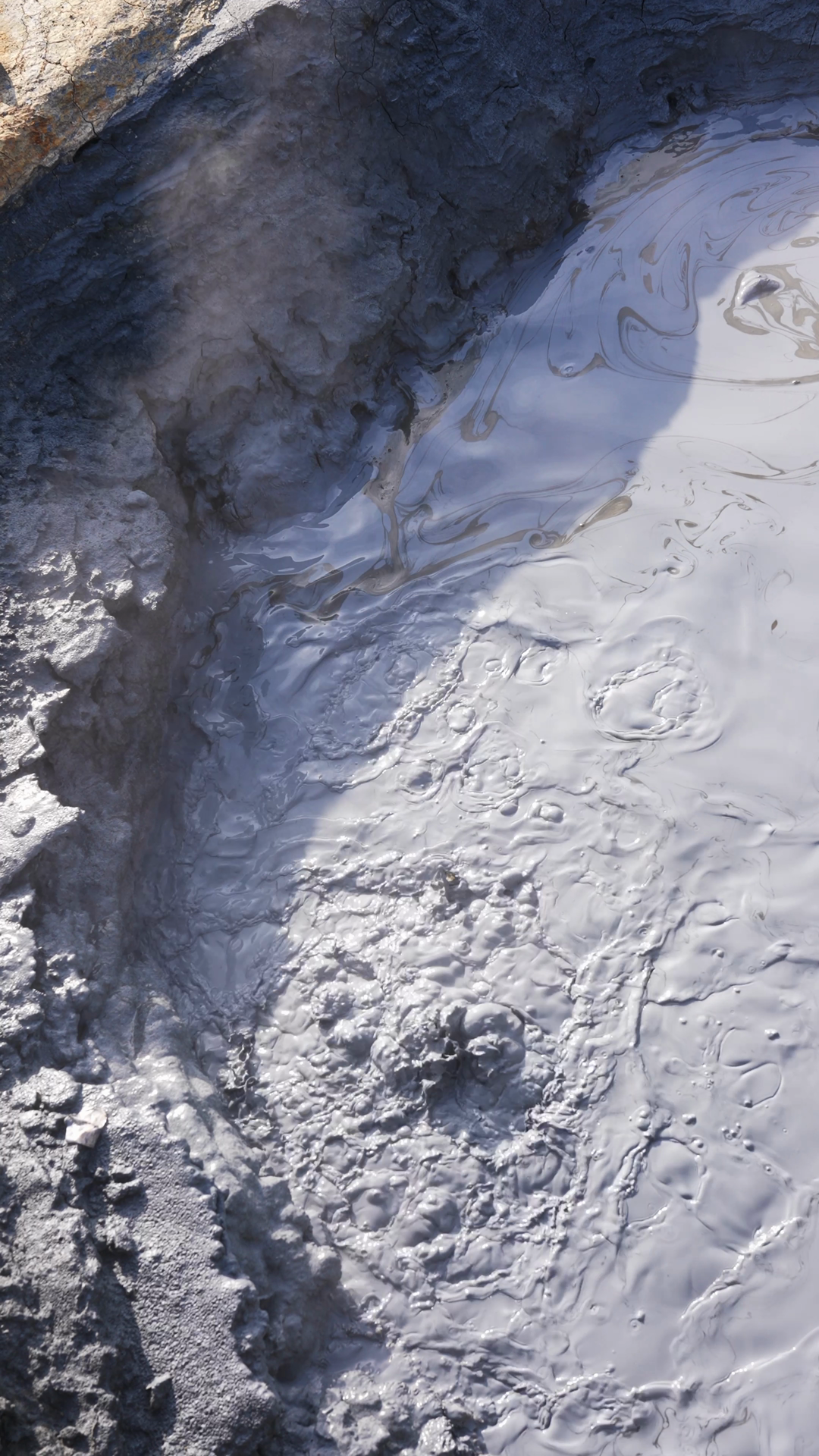 Gray Mud Bubbles Ripples In Geothermal Pool Stock Footage SBV-353058864 ...