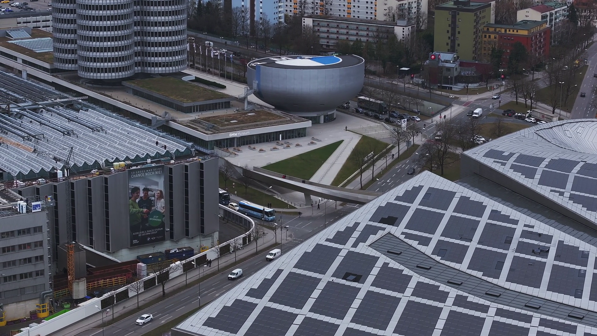 Aerial View Showcasing Bmw Headquarters Stock Footage SBV-351924890 ...