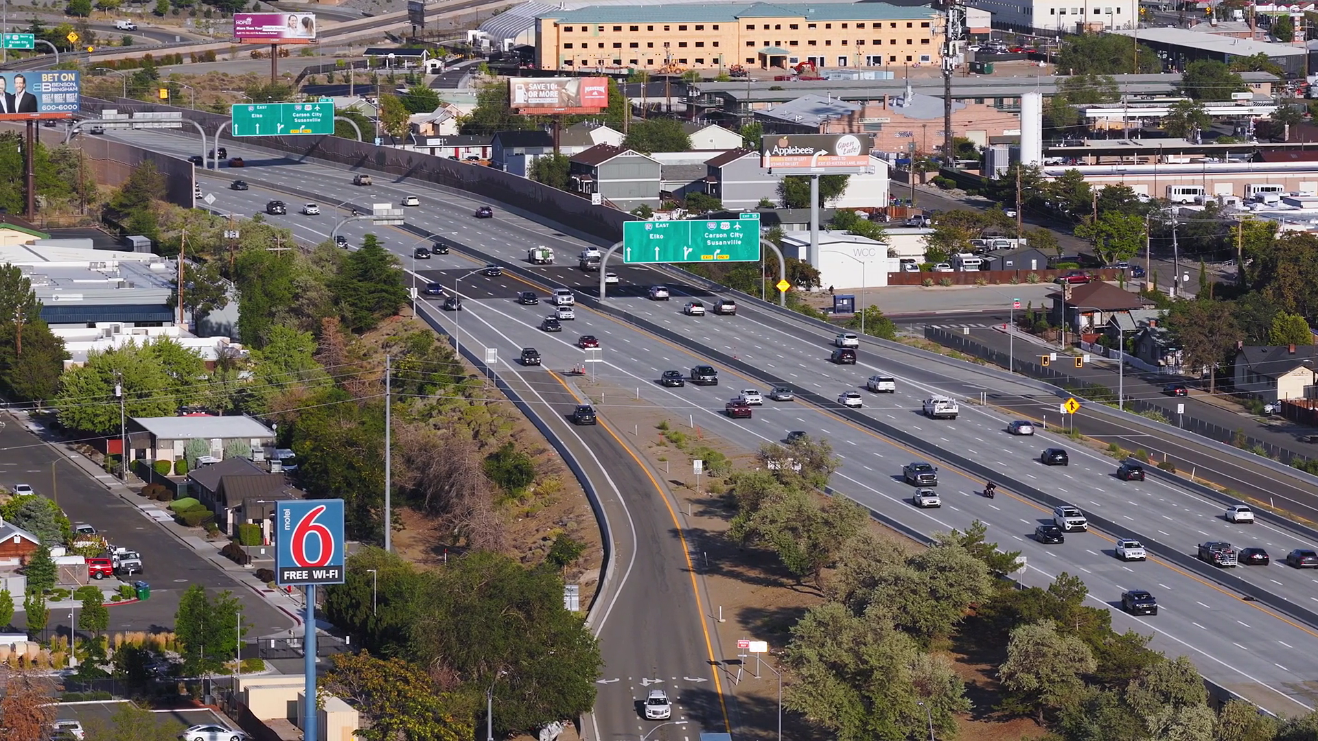 Aerial View Of Reno Highway With Steady Stock Footage SBV-352884591 ...