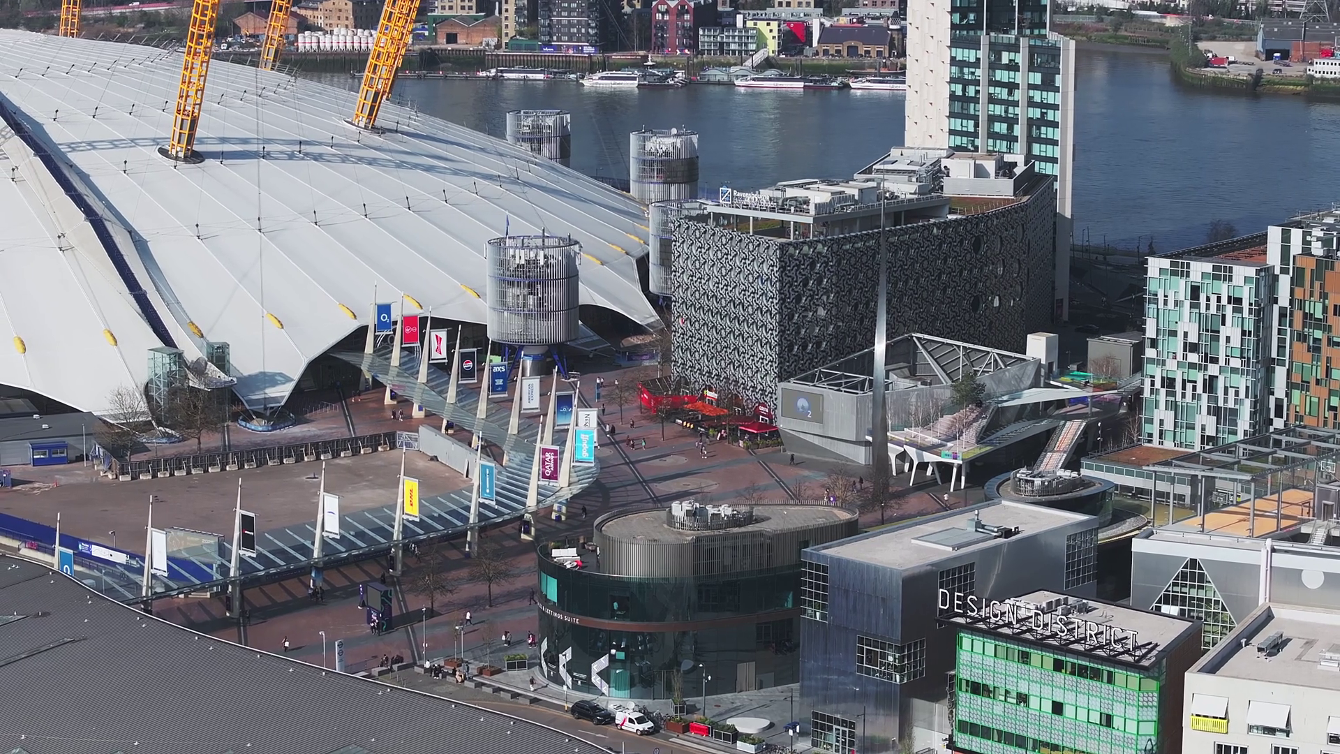 Aerial View Of O2 Arena In London With Stock Footage SBV-352018276 ...