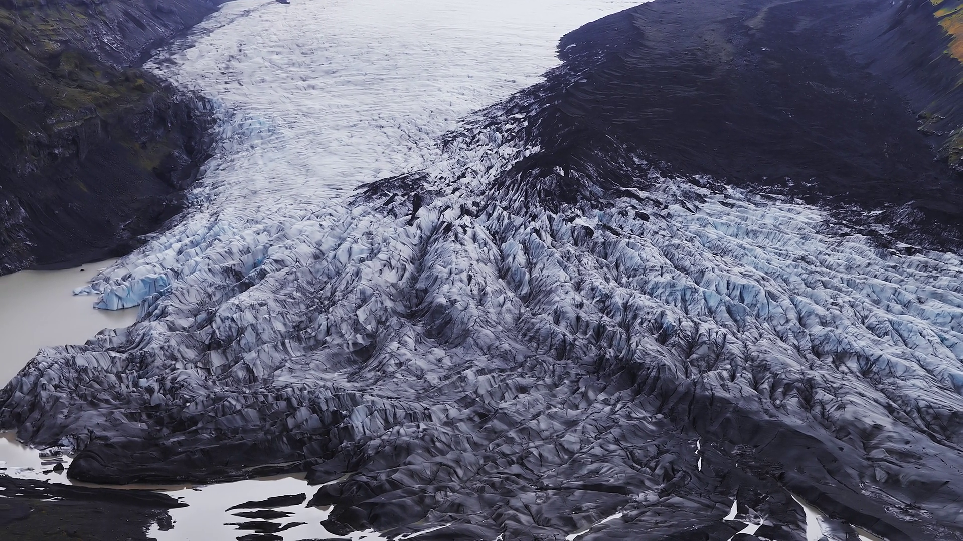 High Aerial Shot Shows Broad Crevassed Stock Footage SBV-353164845 ...