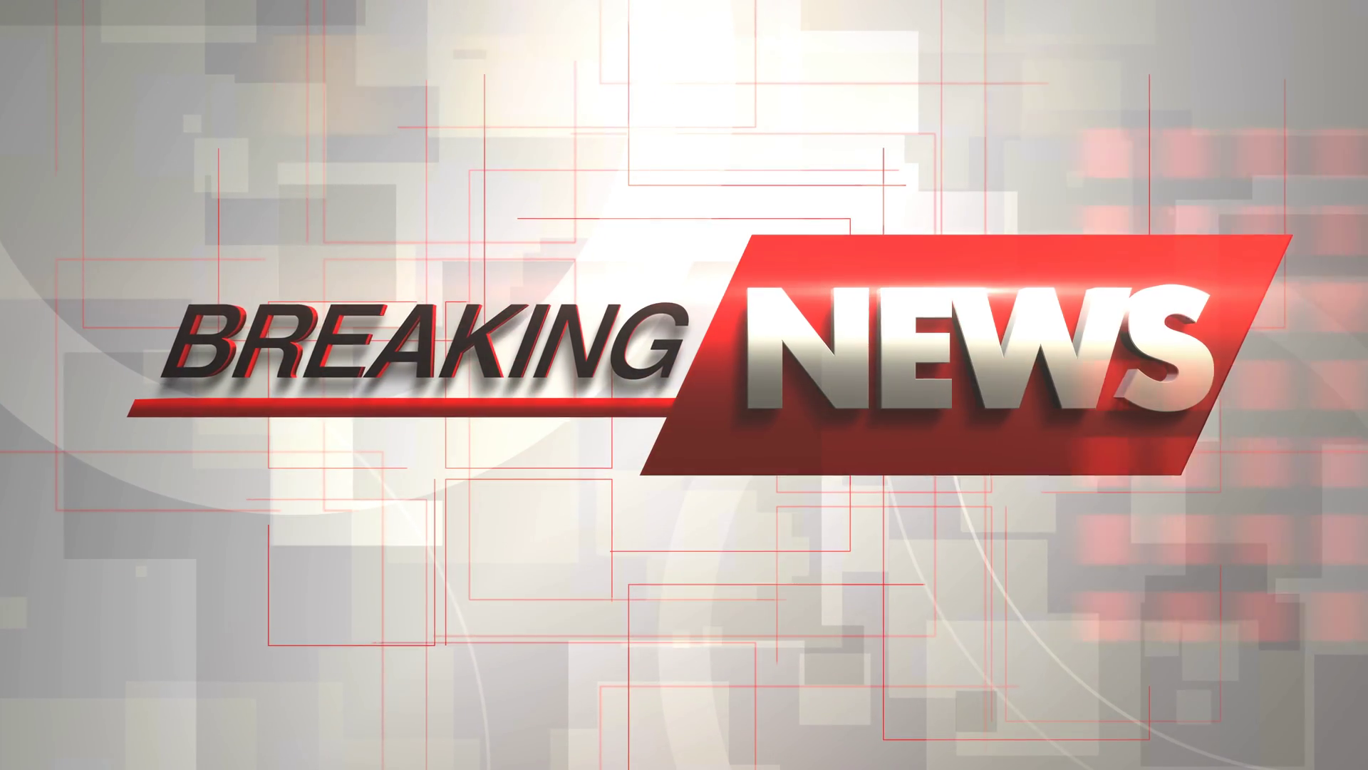 Animation text Breaking News and news intro graphic with grid and shapes shapes in studio ...