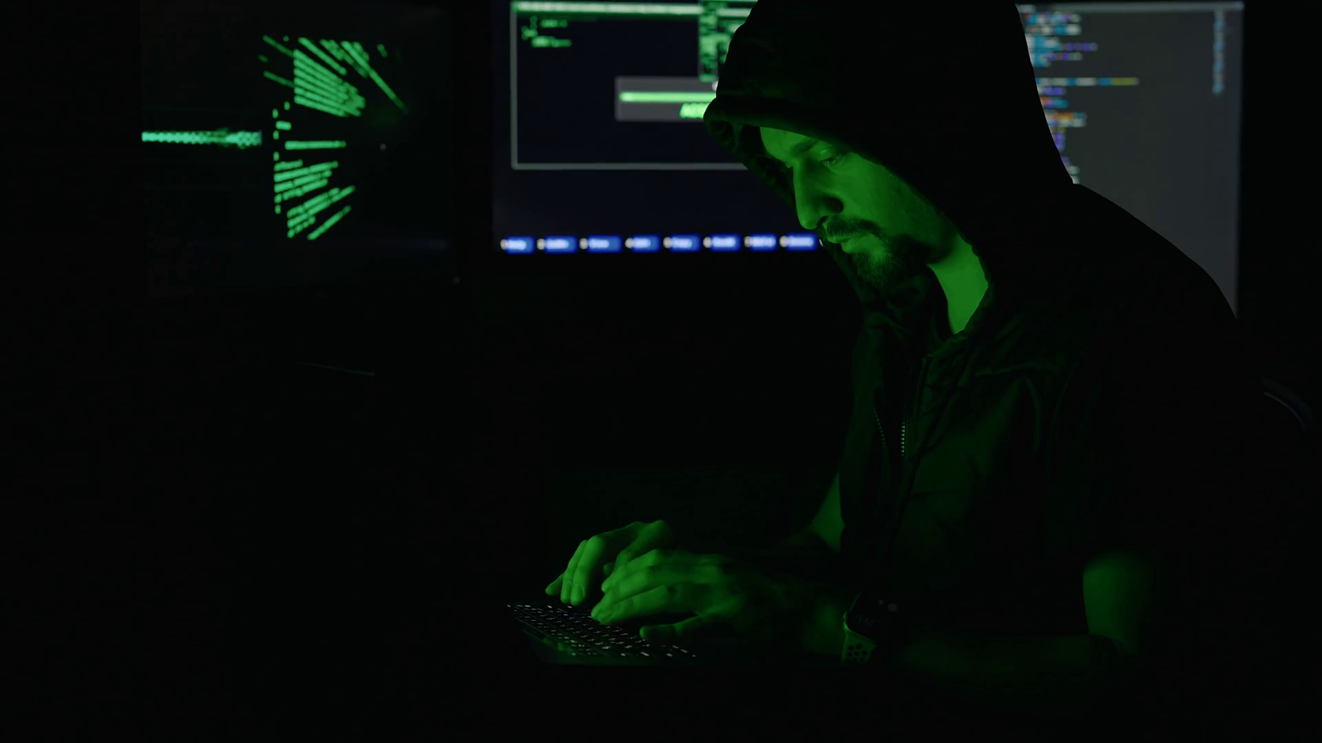 Focused Computer Hacker Surrounded With Stock Footage SBV-351916043 - Storyblocks