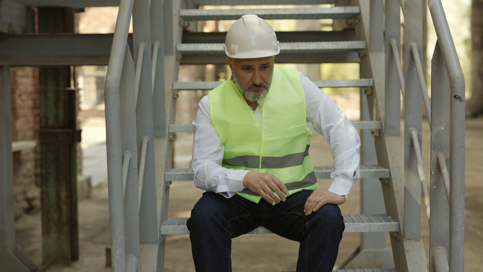 Upset Mature Engineer Removing Protective Stock Footage SBV-351908633 ...