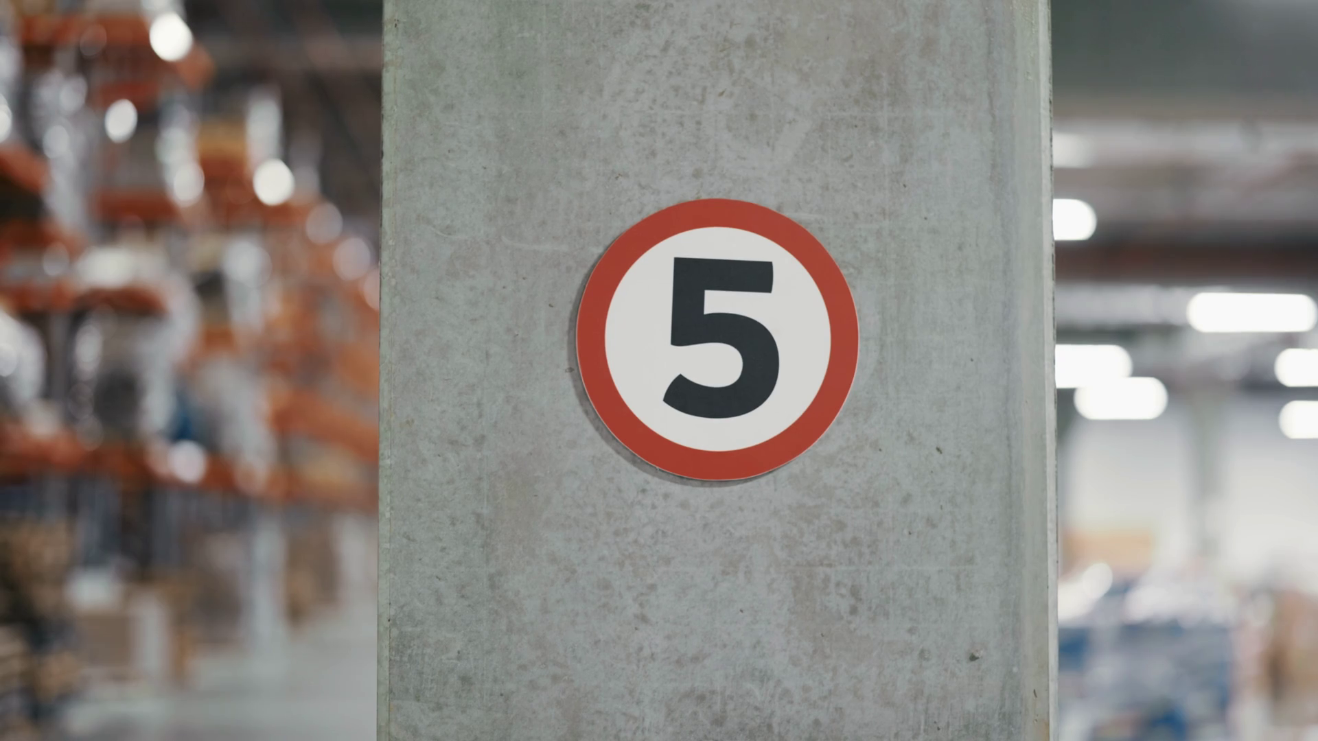 Speed Limit Sign In Warehouse: 5 Km Per Hour Stock Footage SBV ...
