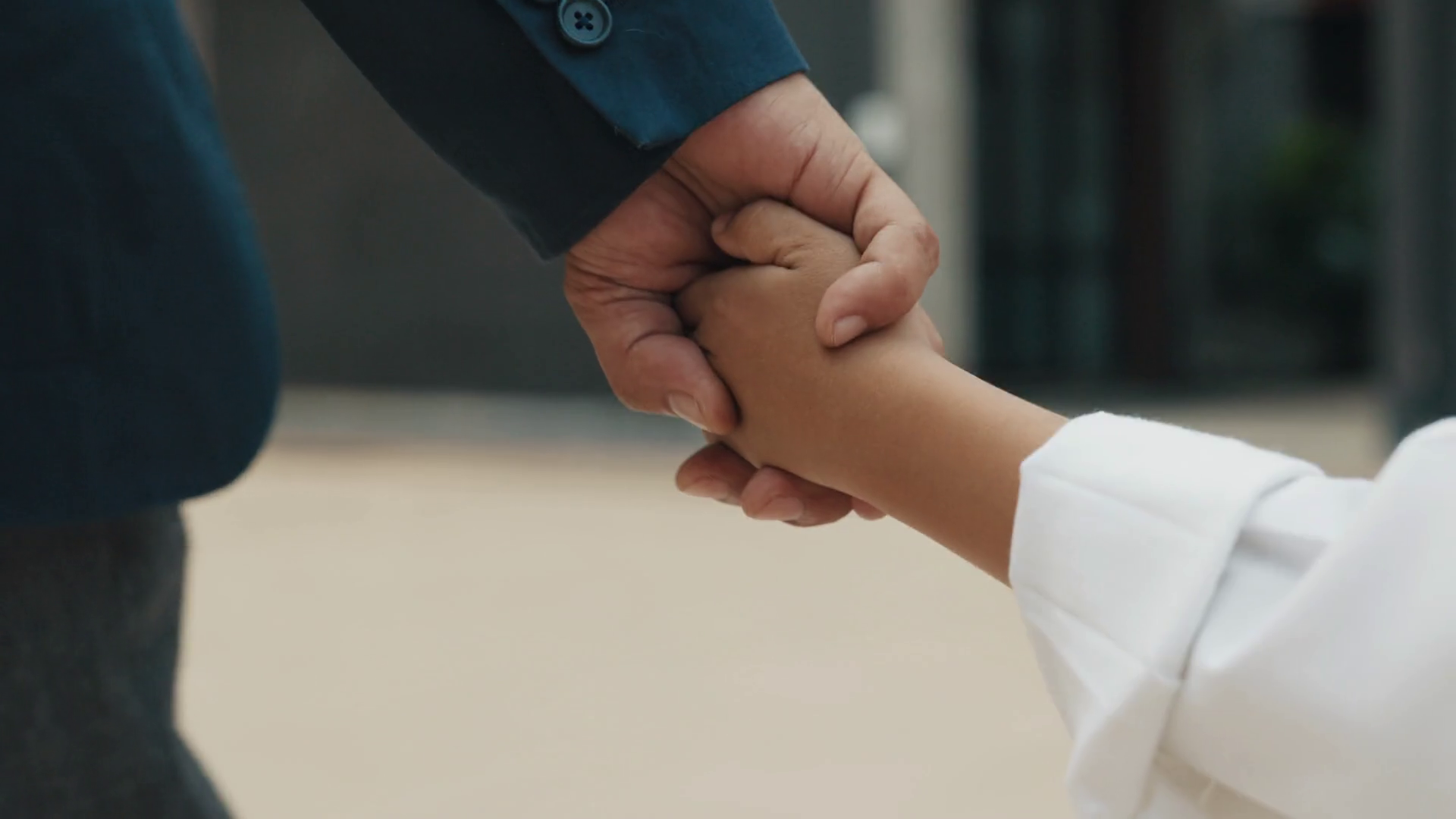 Strong Hand Of Father Holds Tiny Hand Of Stock Footage SBV-351891816 ...