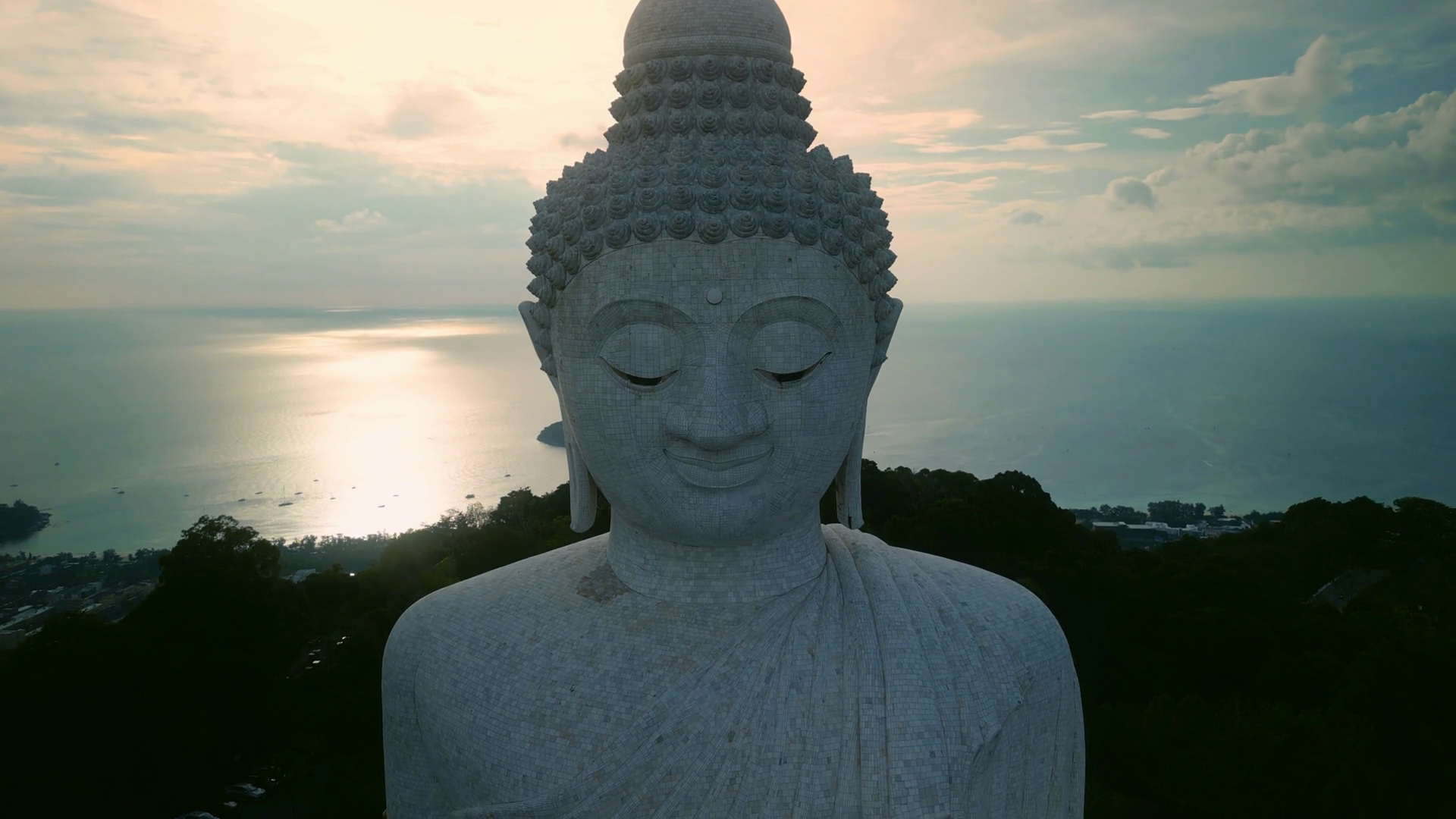 Kind Face Of Phuket Big Buddha Statue Stock Footage SBV-352298207 ...