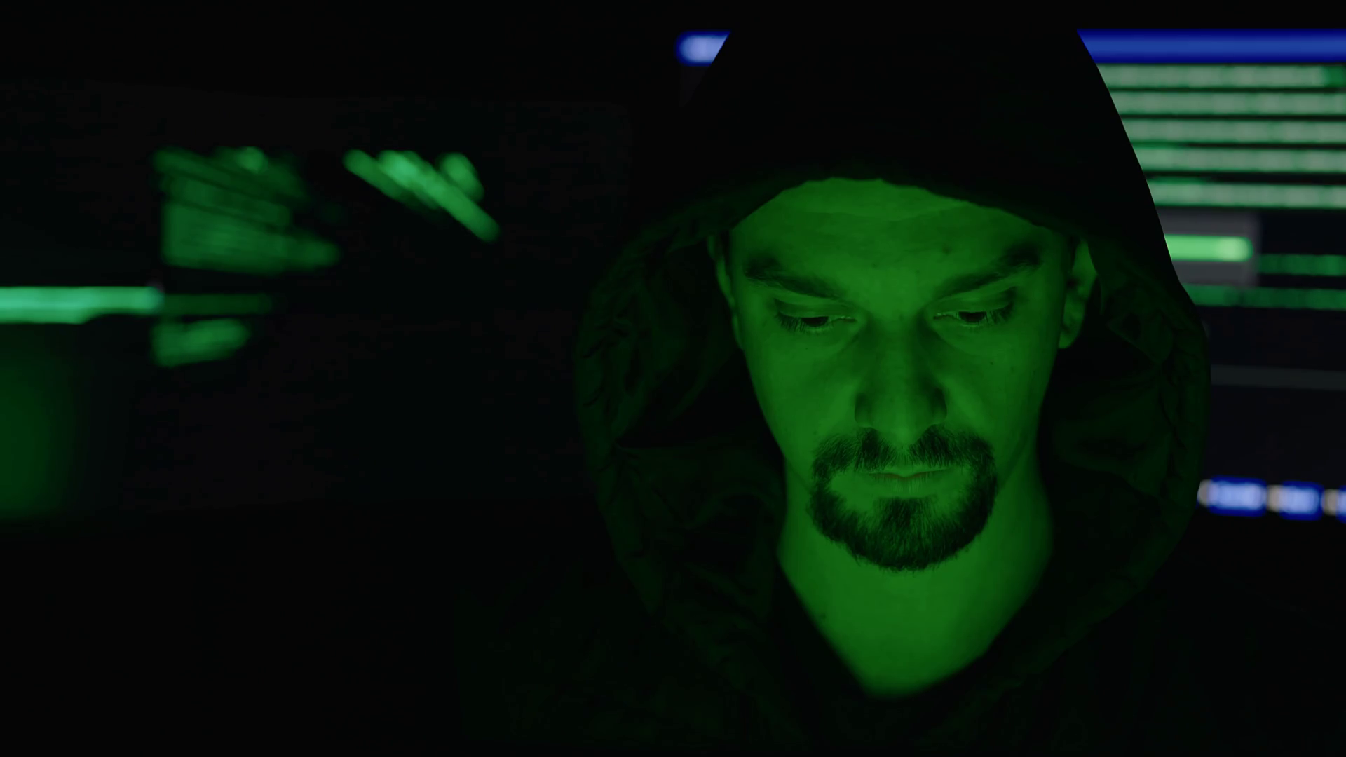 Portrait Of Professional Hacker Sitting In Stock Footage SBV-347323681 ...