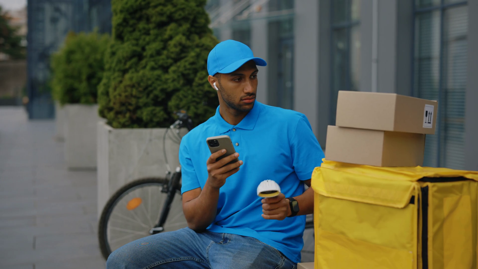 Handsome Serious African American Postman Stock Footage SBV-348454139 ...