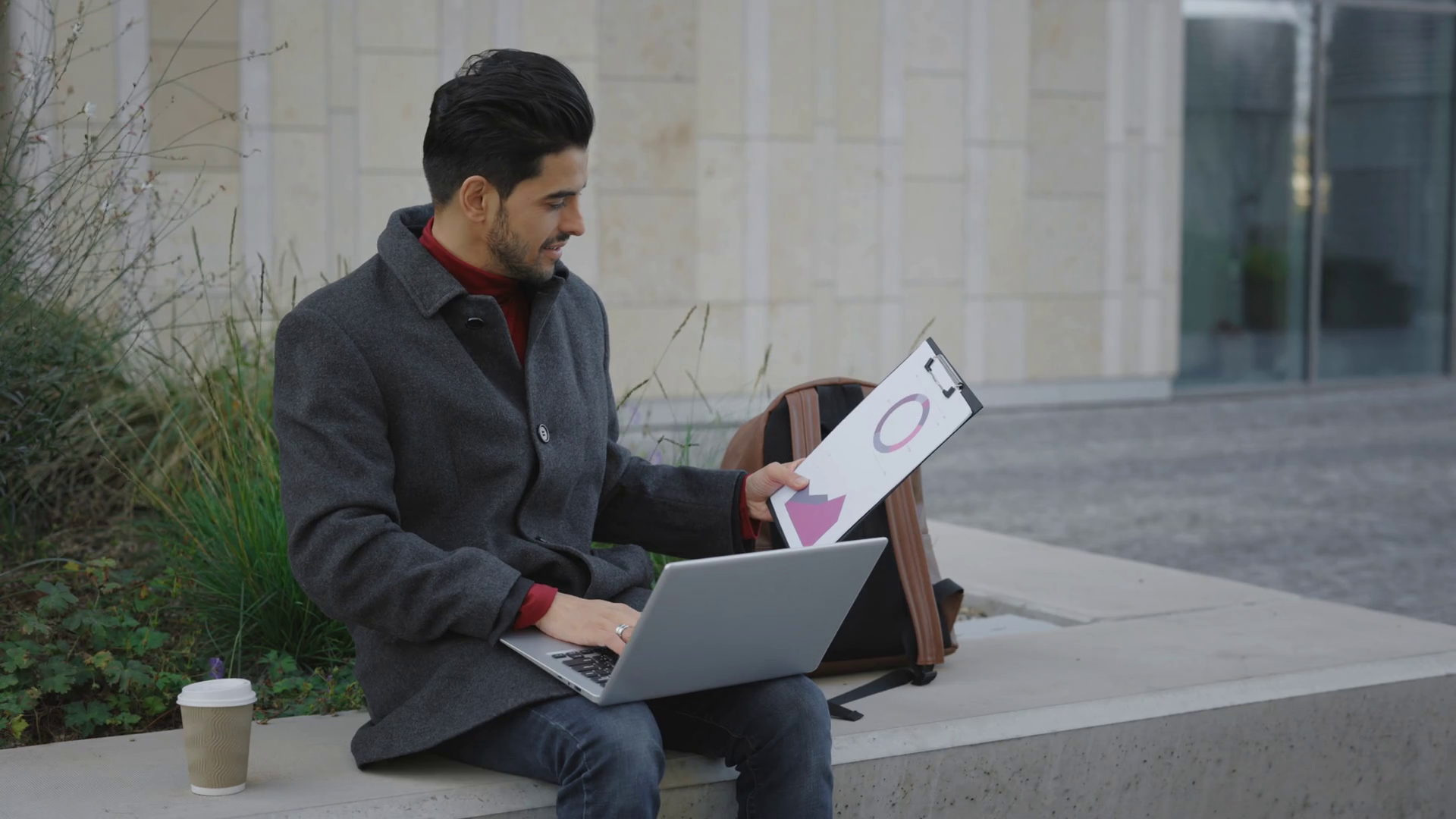 Handsome Bearded Multiethnic Man Sitting Stock Footage SBV-347716491 ...