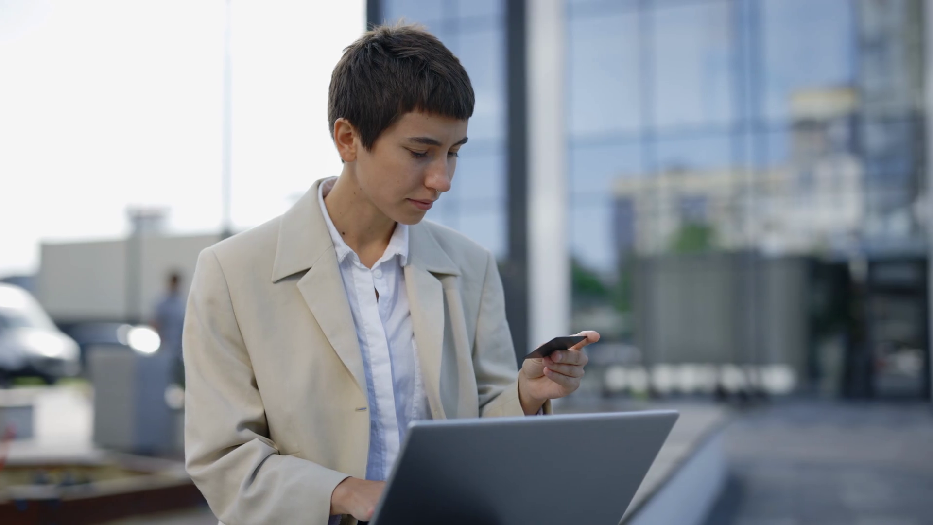 Woman Customer Using Laptop E-banking Stock Footage SBV-348384992 ...